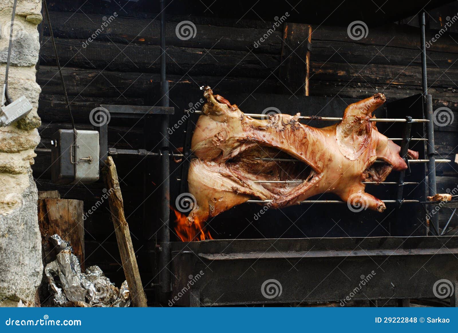 Pig on the grill stock photo. Image of burned, celebration - 29222848
