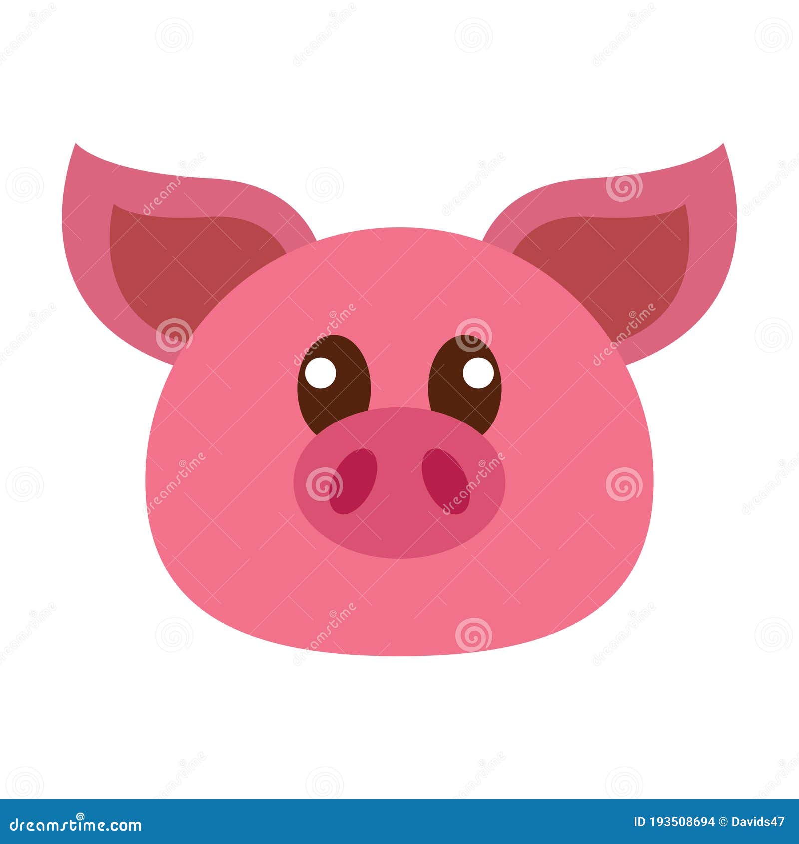 Pig head cartoon stock vector. Illustration of character - 193508694