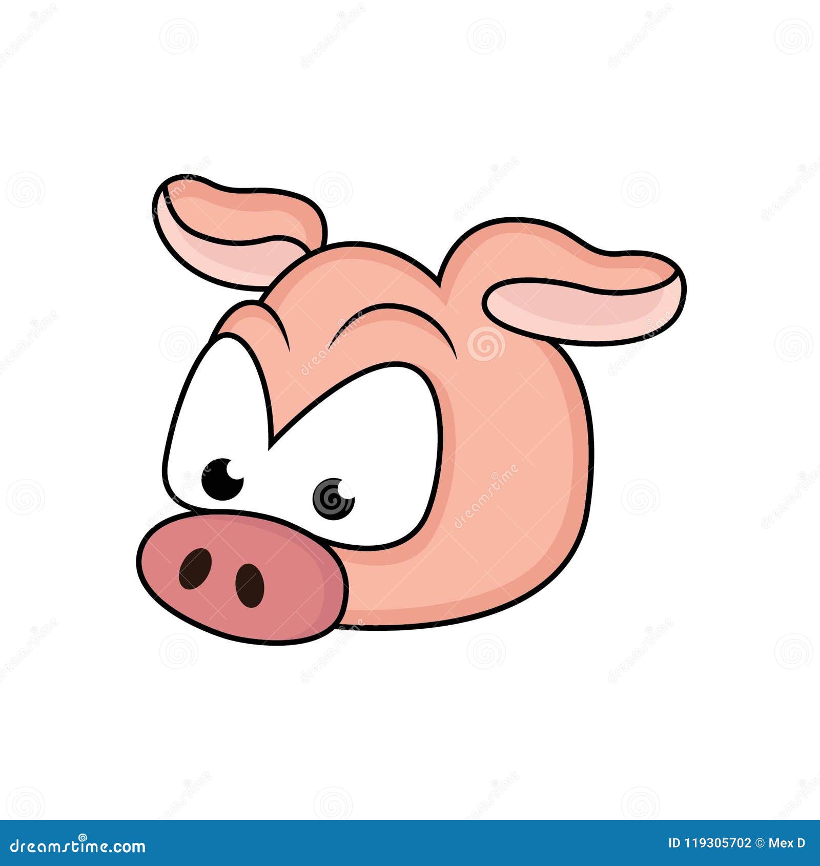 Pig head cartoon stock illustration. Illustration of male - 119305702