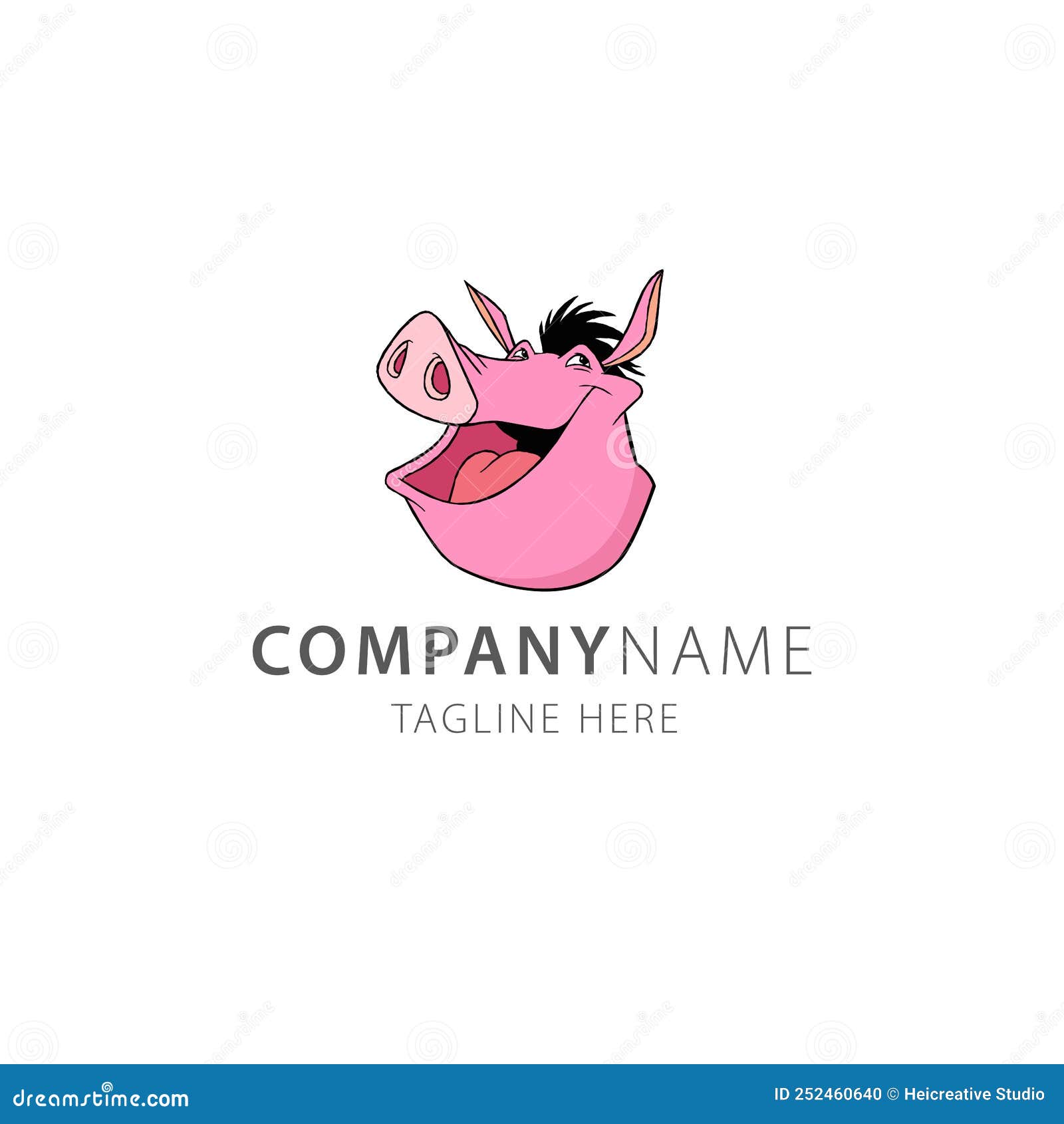 Lol Funny Pig Head Cartoon Vector Illustration Stock Vector ...