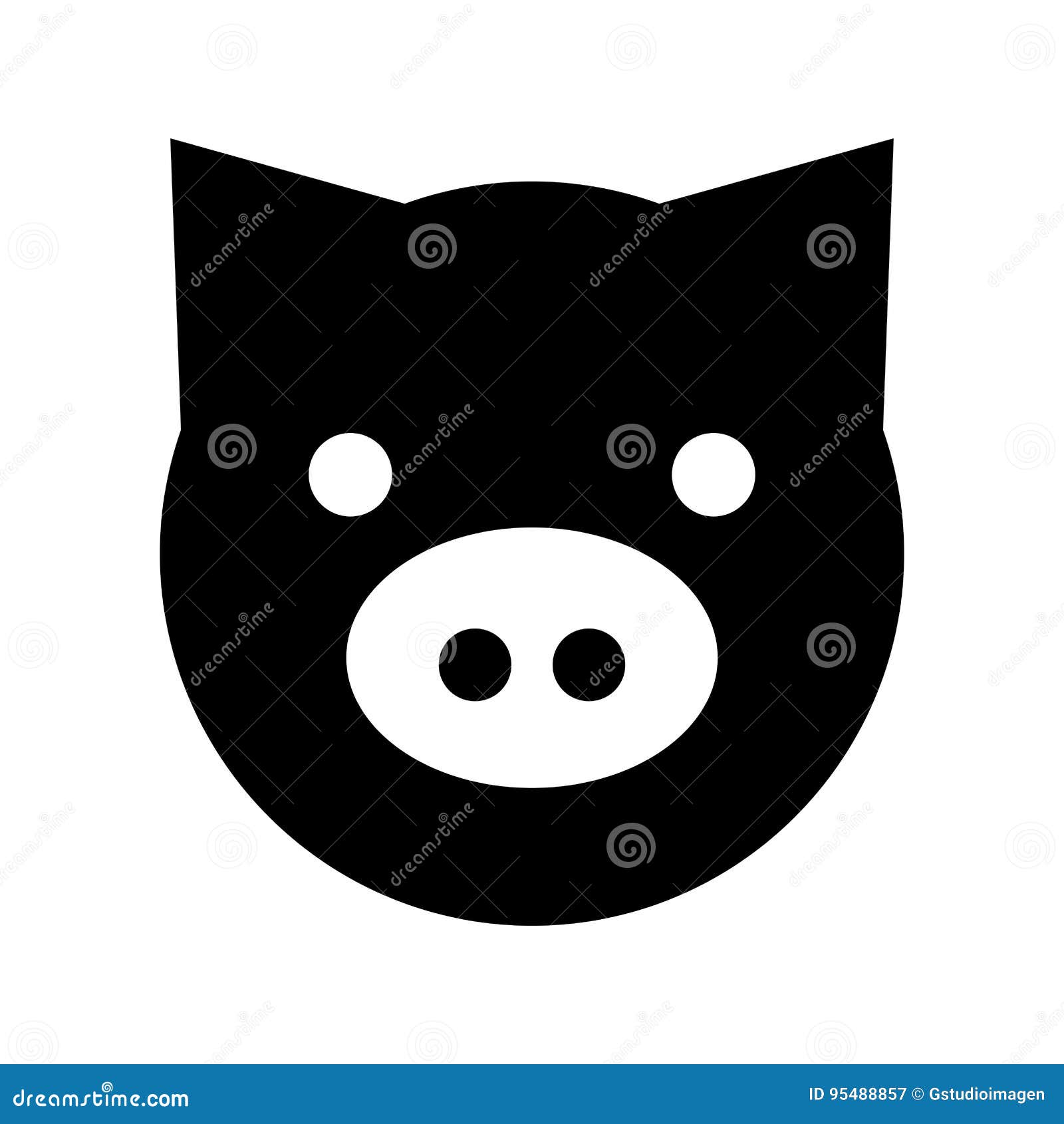 Pig head farm icon stock vector. Illustration of meat - 95488857