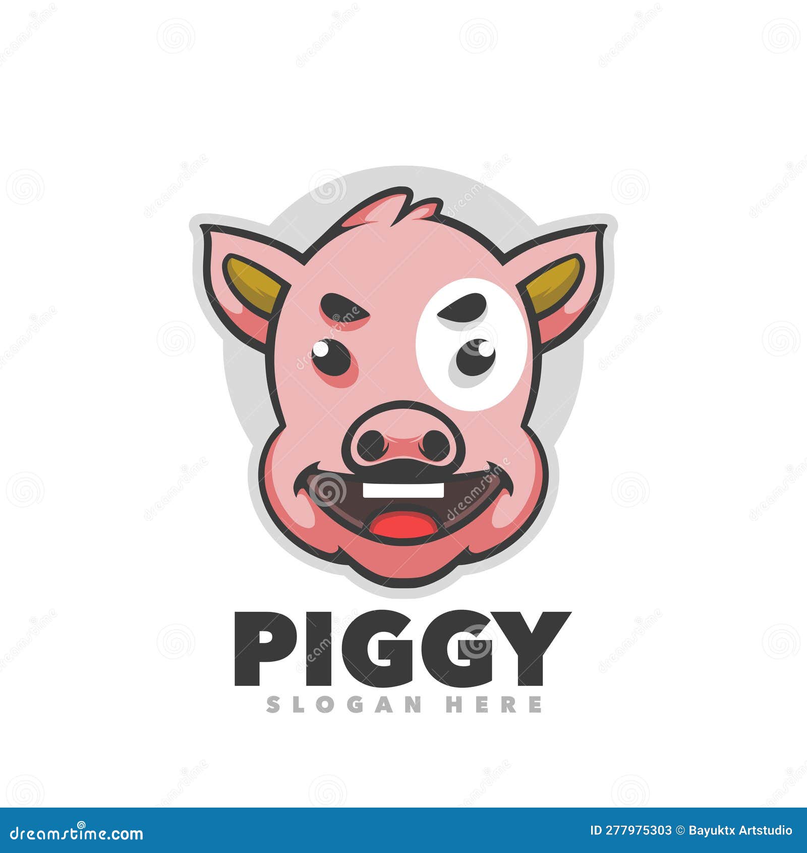 Pig head funny stock vector. Illustration of label, funny - 277975303
