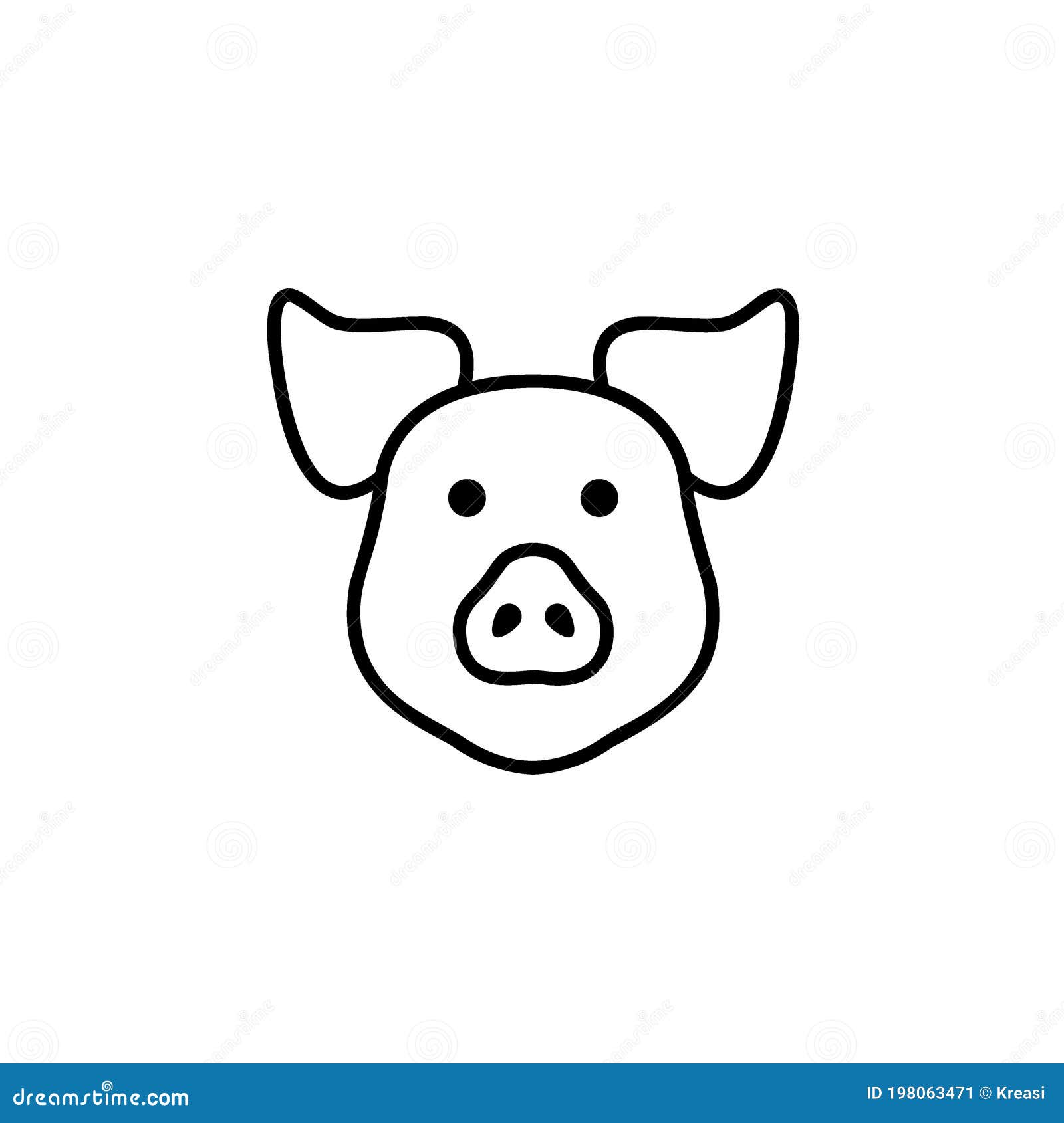 Pig Head Icon Vector Illustration Stock Vector - Illustration of snout ...