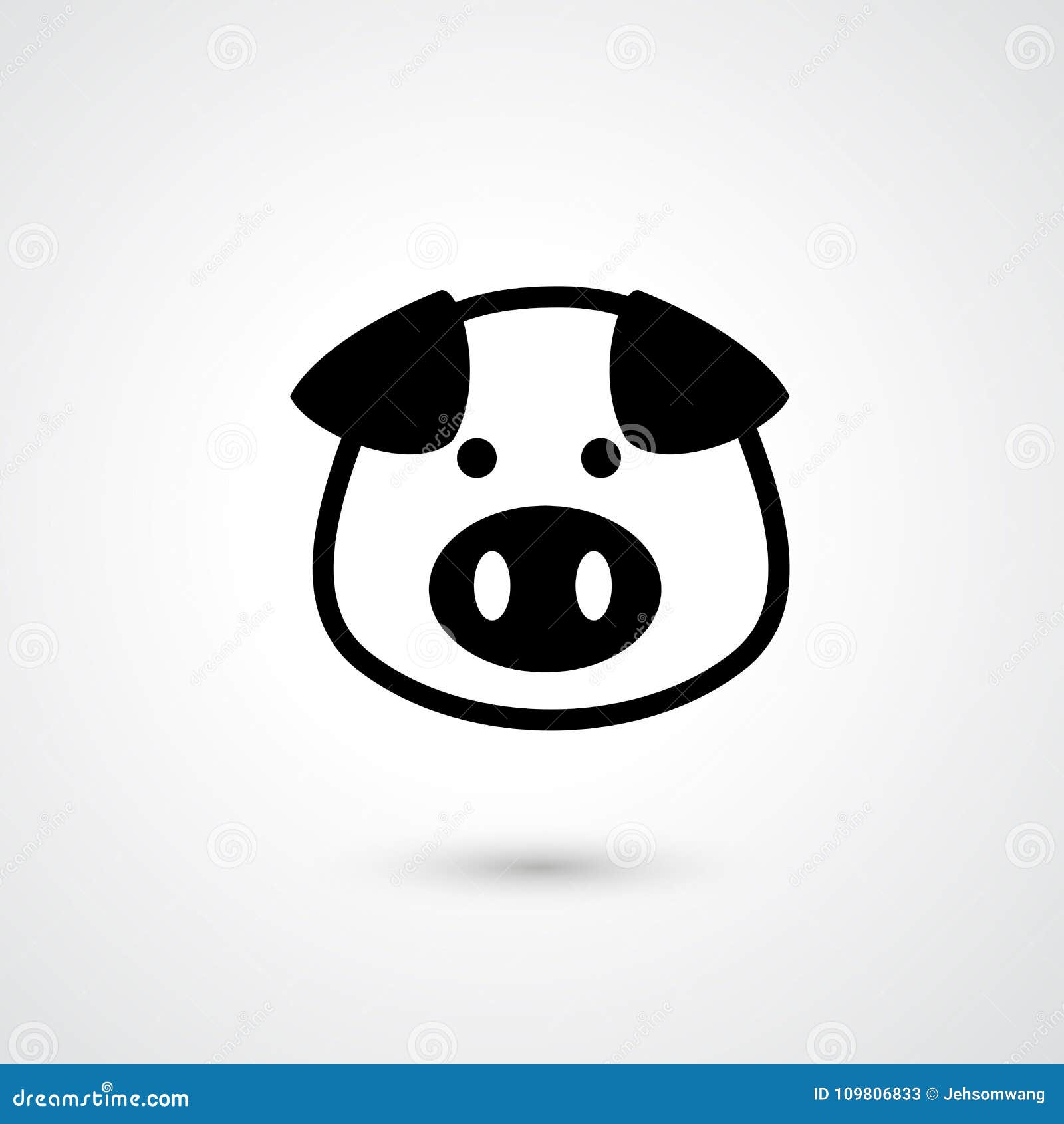 Pig head icon vector stock vector. Illustration of emblem - 109806833