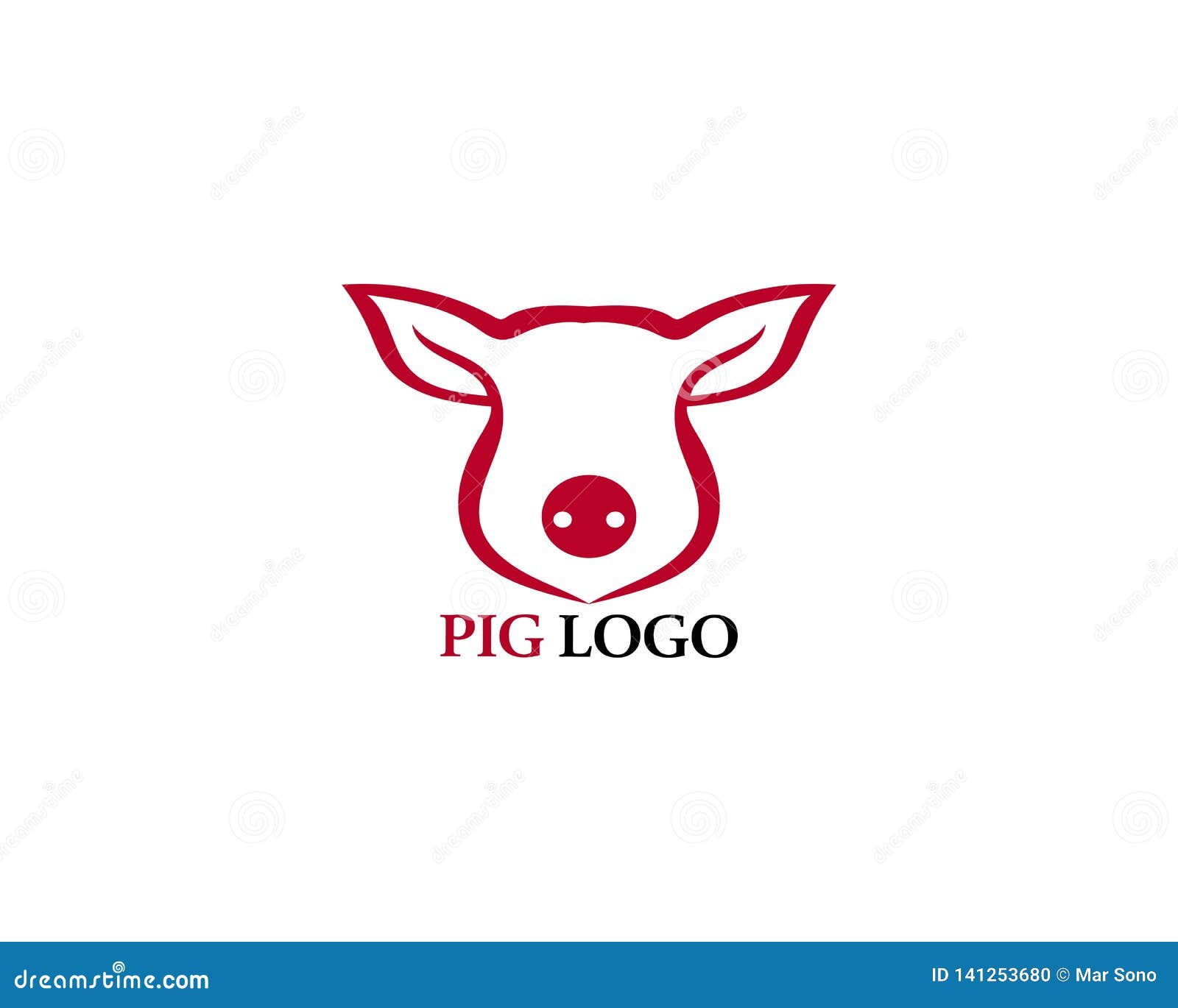Pig head logo animal stock vector. Illustration of graphic - 141253680