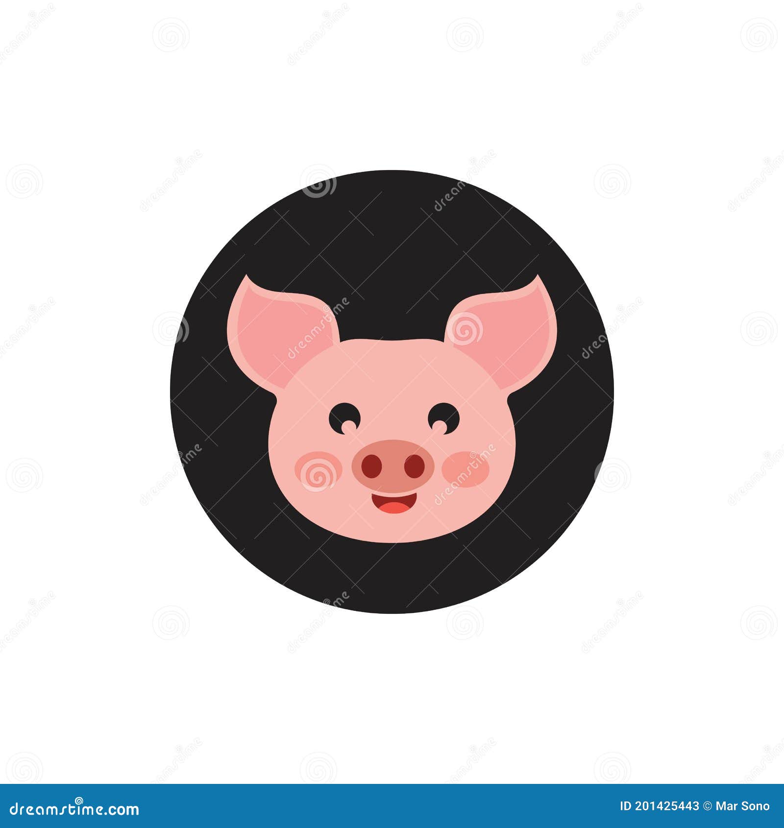 Pig Head Vector Icon Logo Image Stock Vector - Illustration of line ...