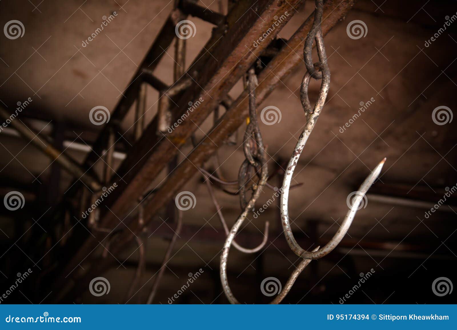 Pig Hook in slaughterhouse stock photo. Image of livestock - 95174394