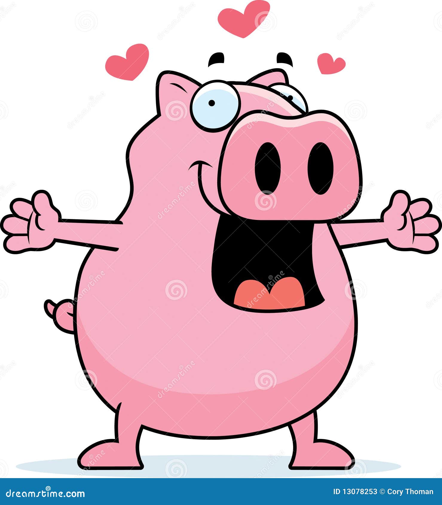Pig Hug stock vector. Illustration of love, hearts, animal - 13078253