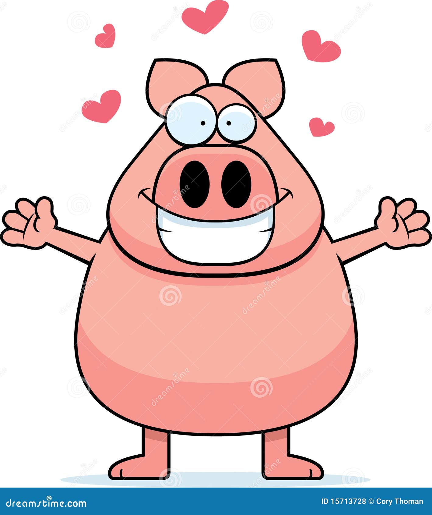 Pig Hug stock vector. Illustration of love, smiling, affection - 15713728