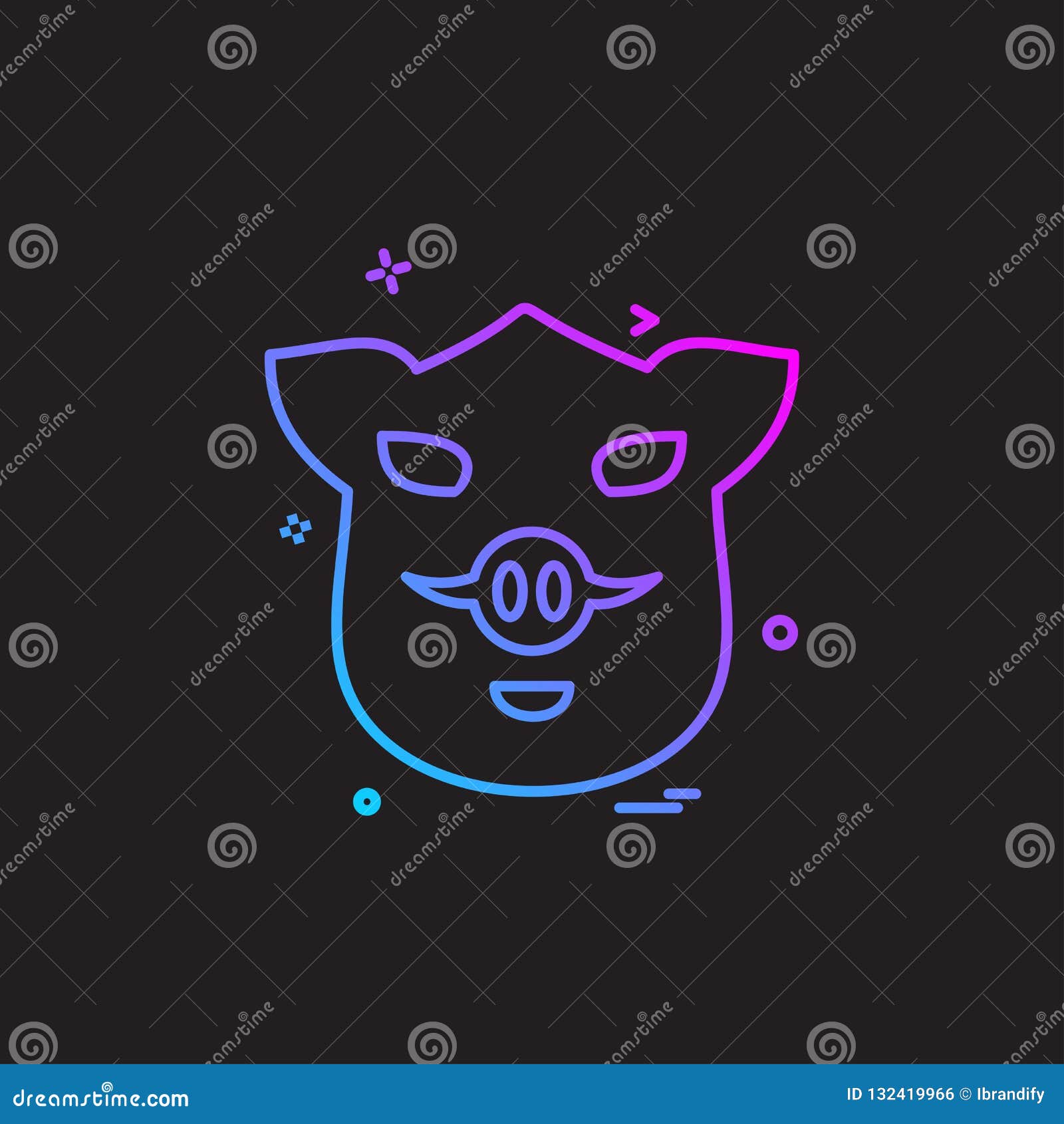 Pig icon design vector stock vector. Illustration of character - 132419966