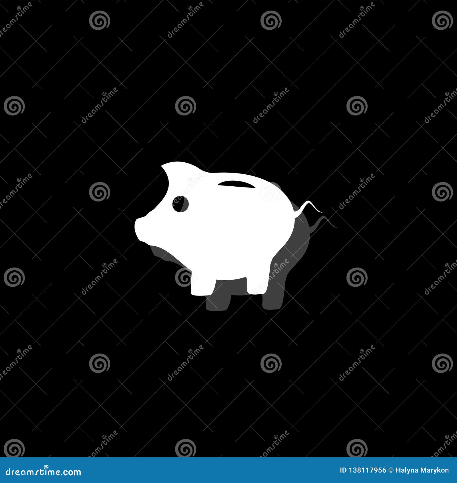 Pig icon flat stock illustration. Illustration of animal - 138117956