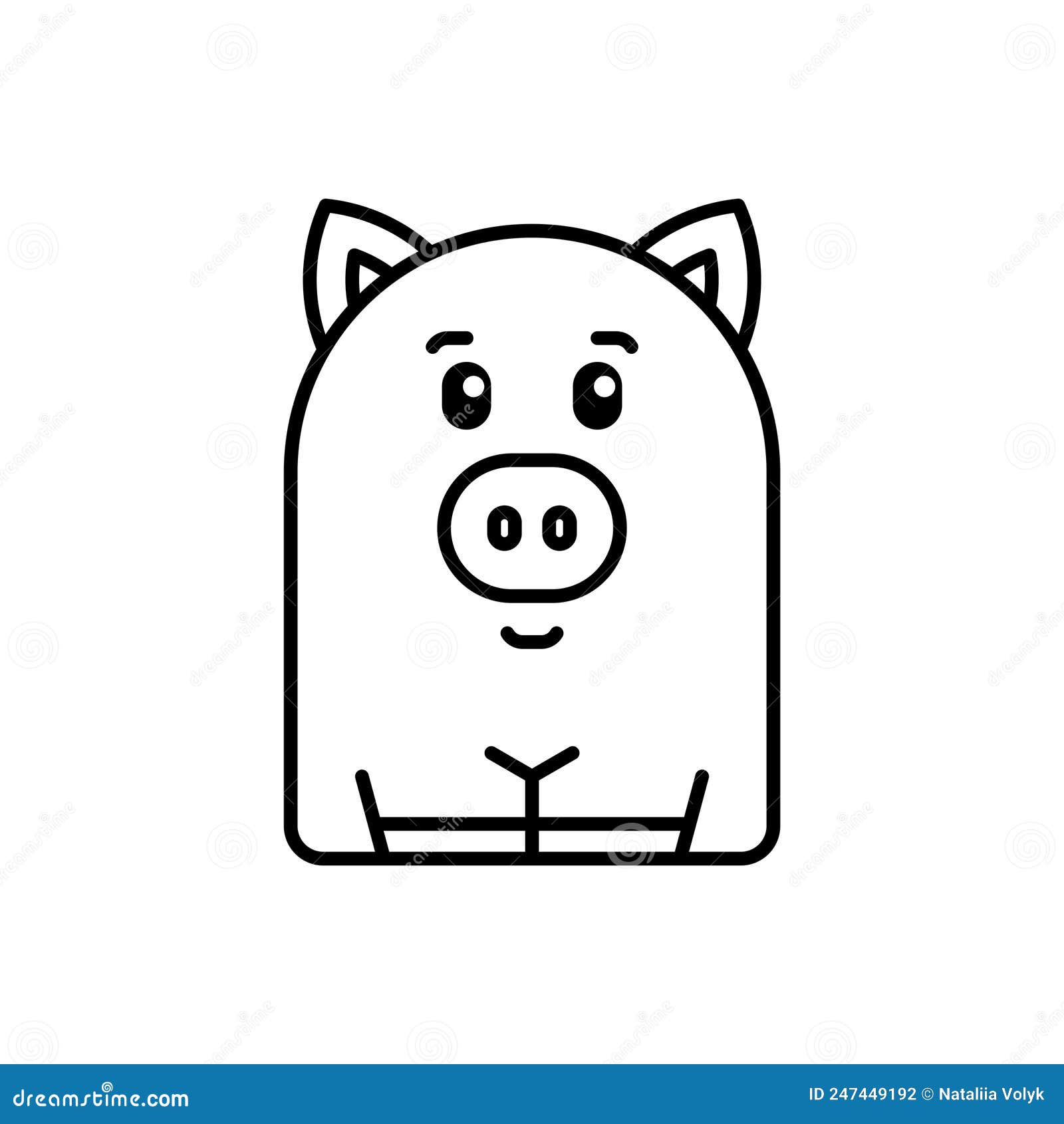 Pig icon stock vector. Illustration of outline, piglet - 247449192