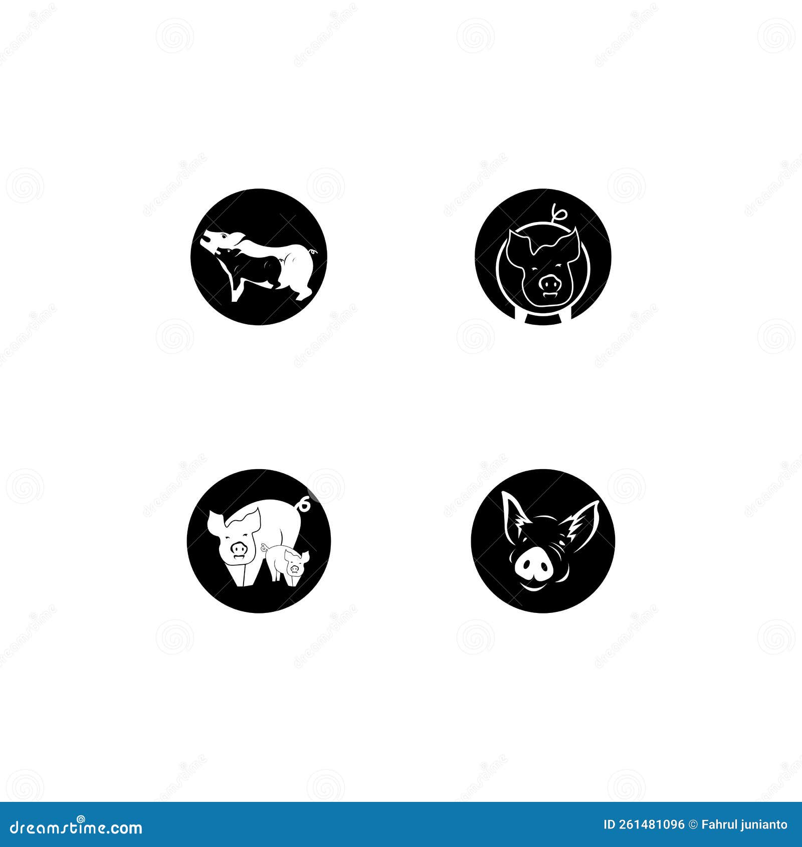 Pig Icon and Symbol Vector Illustration Stock Illustration ...