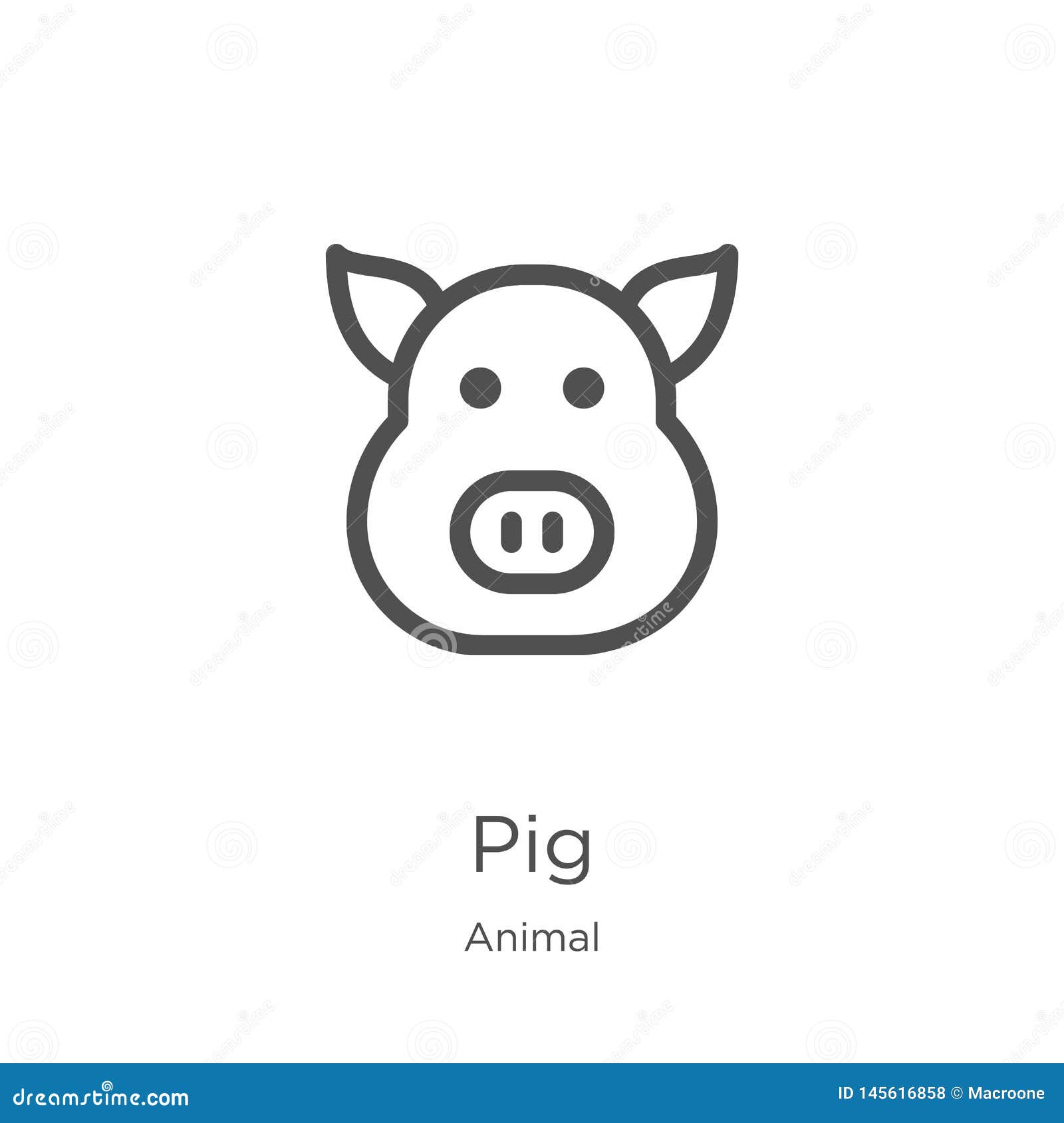 Pig Icon Vector from Animal Collection. Thin Line Pig Outline Icon ...