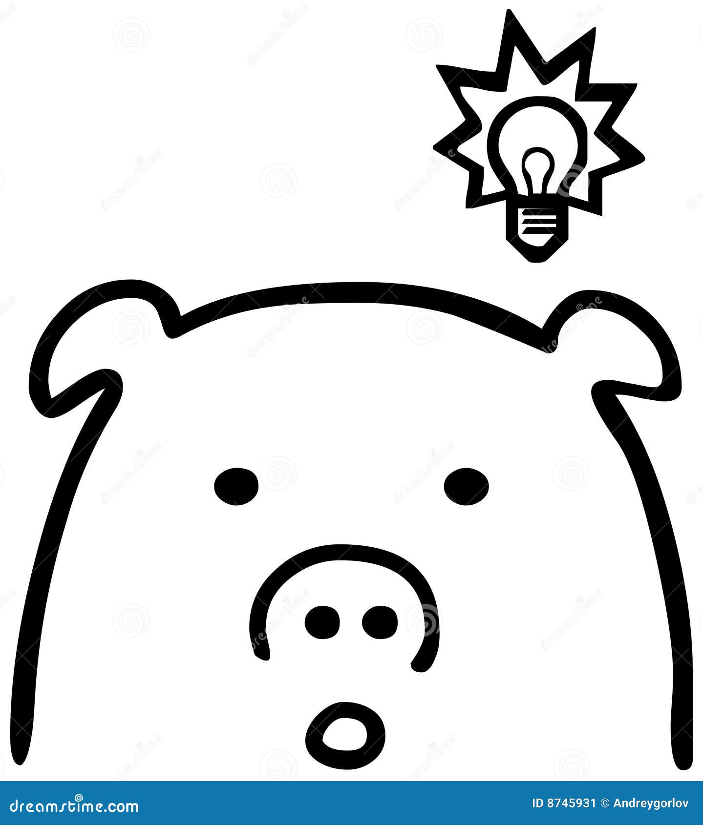 Pig with idea stock illustration. Illustration of drawn - 8745931