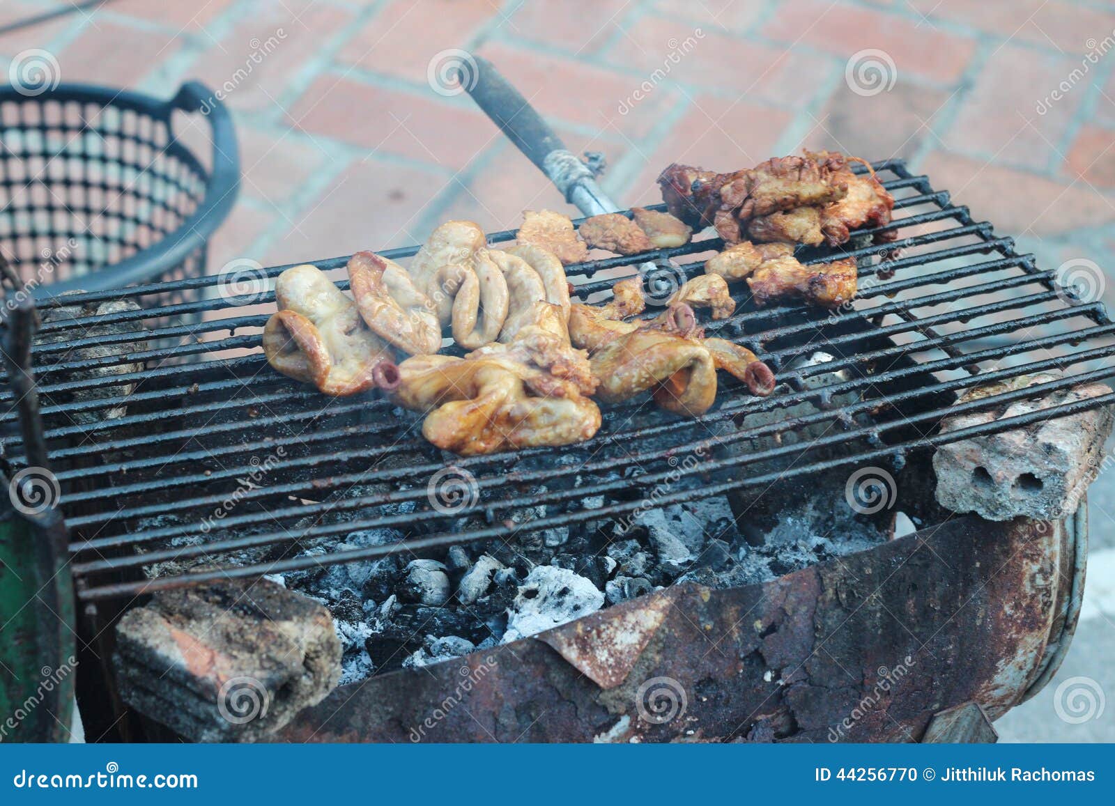 Pig intestines grill stock photo. Image of local, meat - 44256770