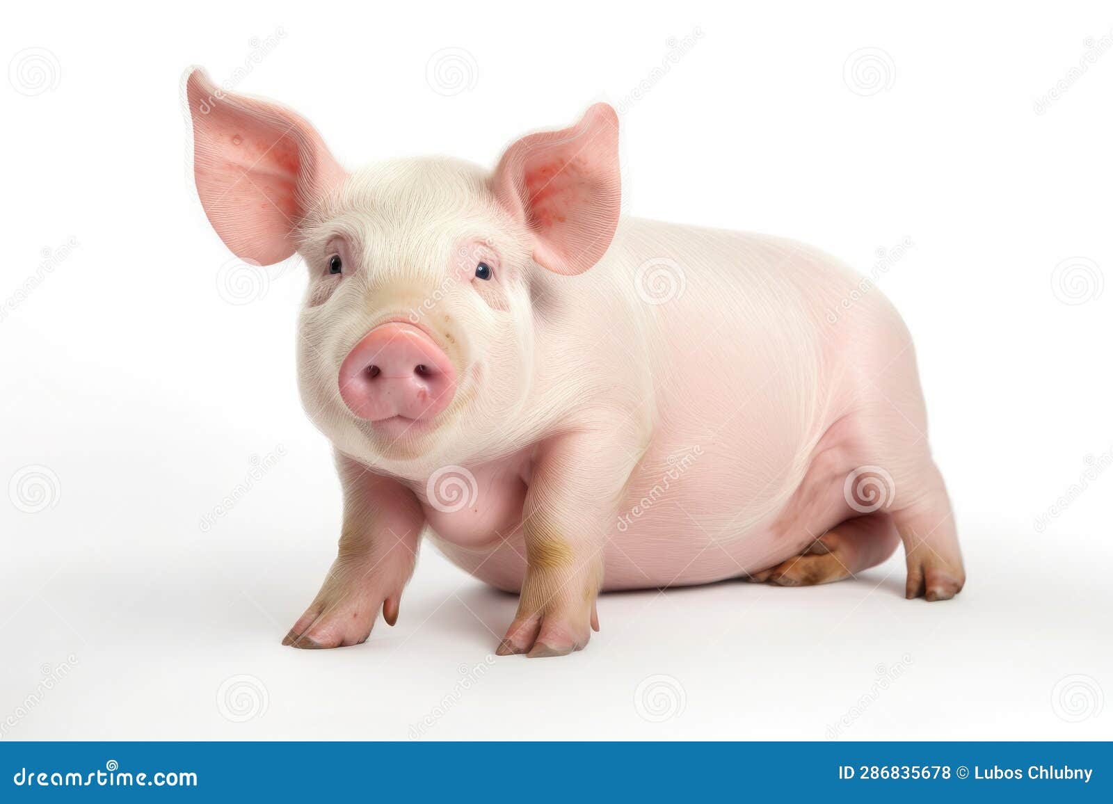 Pig Isolated on White Background Stock Illustration - Illustration of ...
