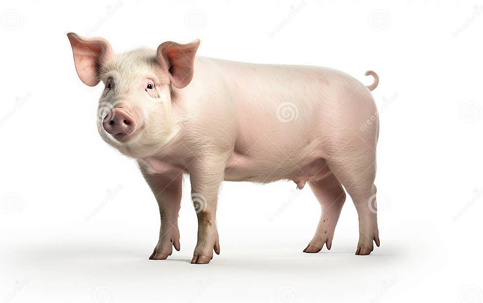 Pig in Isolation stock image. Image of stable, mammal - 344467013