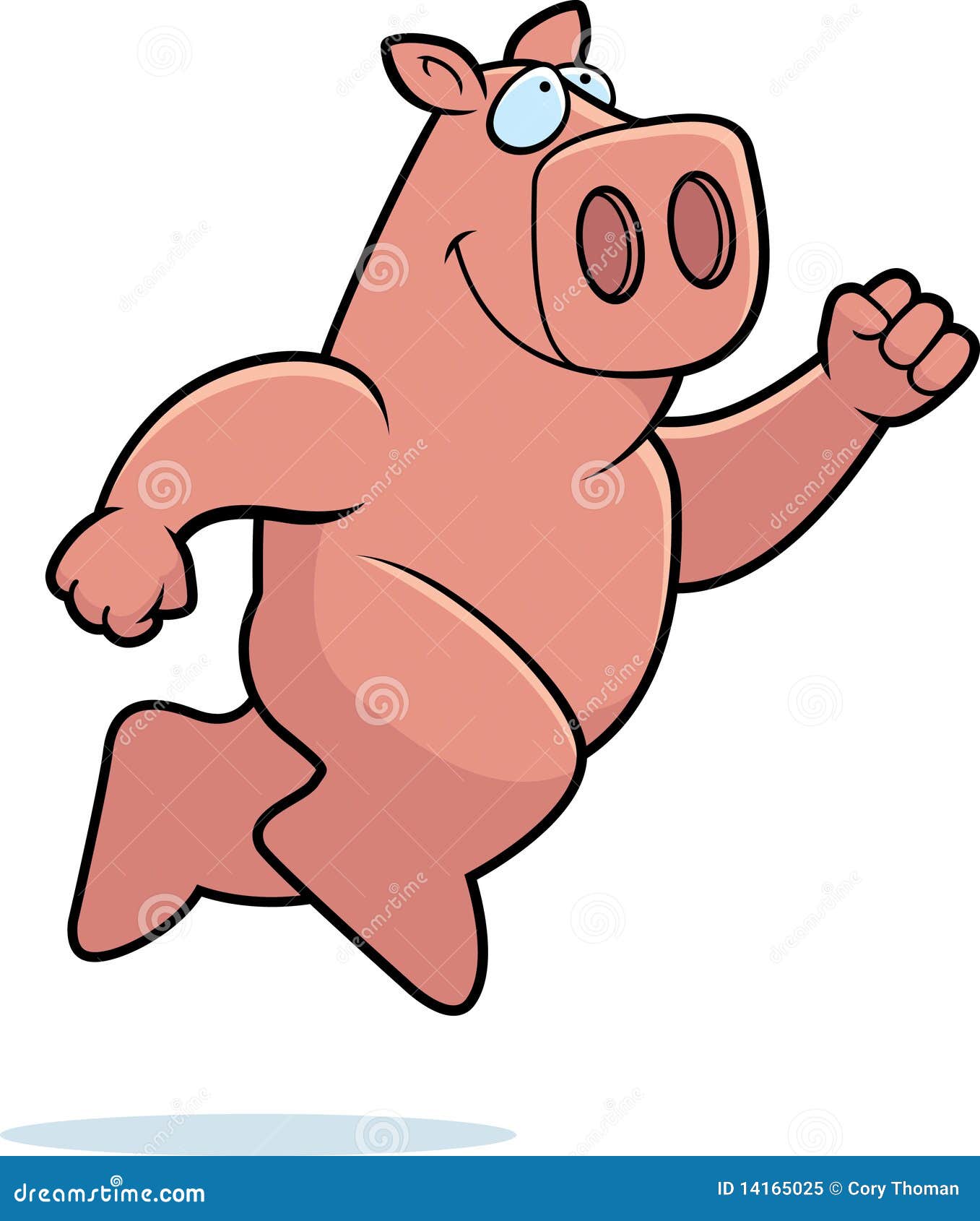 Pig Jumping stock vector. Illustration of hopping, smiling - 14165025