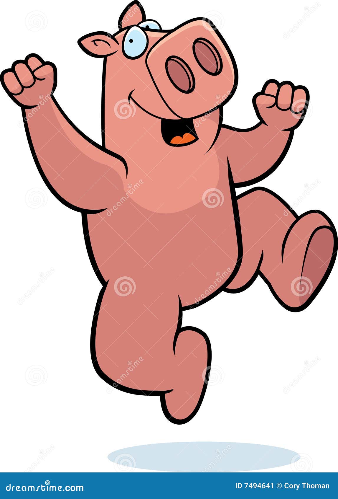 Pig Jumping stock vector. Illustration of animal, happy - 7494641
