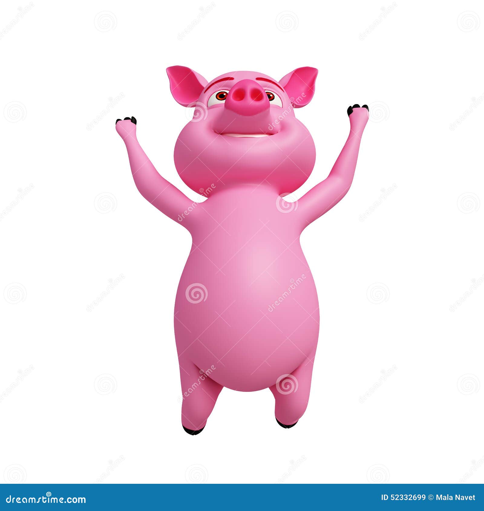 Pig is jumping stock illustration. Illustration of enjoying - 52332699