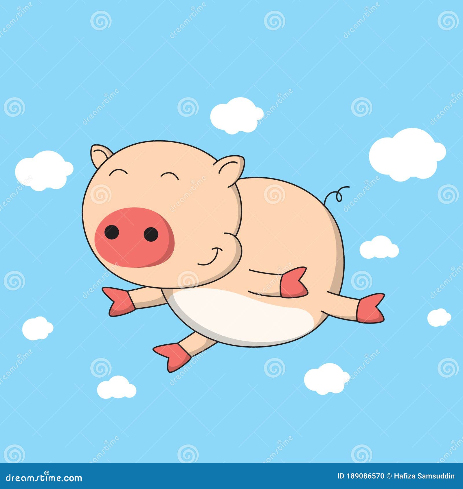 Pig Jumping. Vector Illustration Decorative Design Stock Vector ...