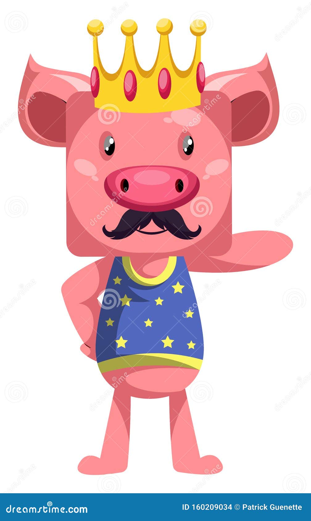 Pig is King, Illustration, Vector Stock Vector - Illustration of nature ...