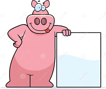 Pig Leaning stock vector. Illustration of cartoon, leaning - 13059418