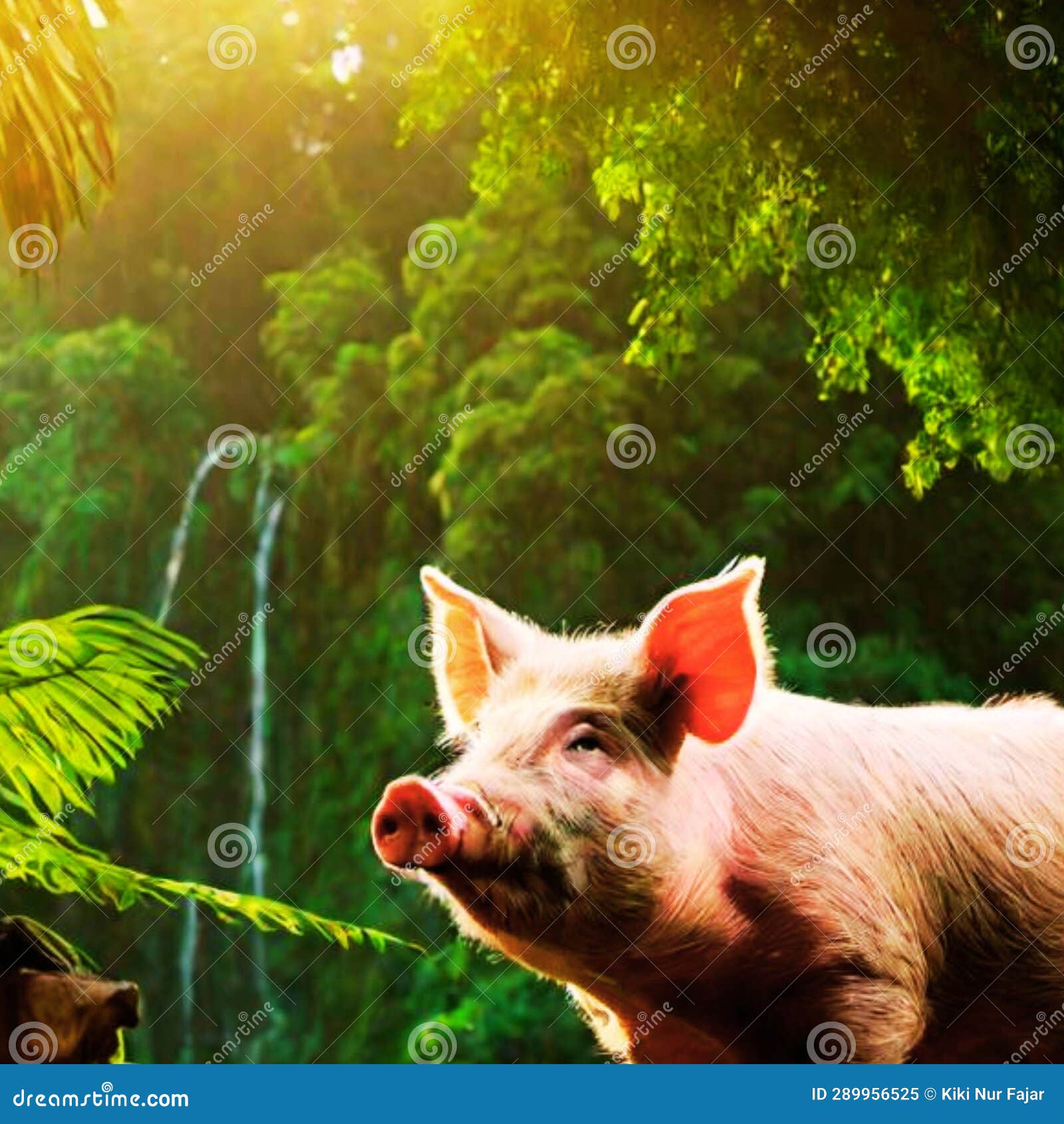 Pig Leaning Over the Railing of His Cot5 Stock Illustration ...