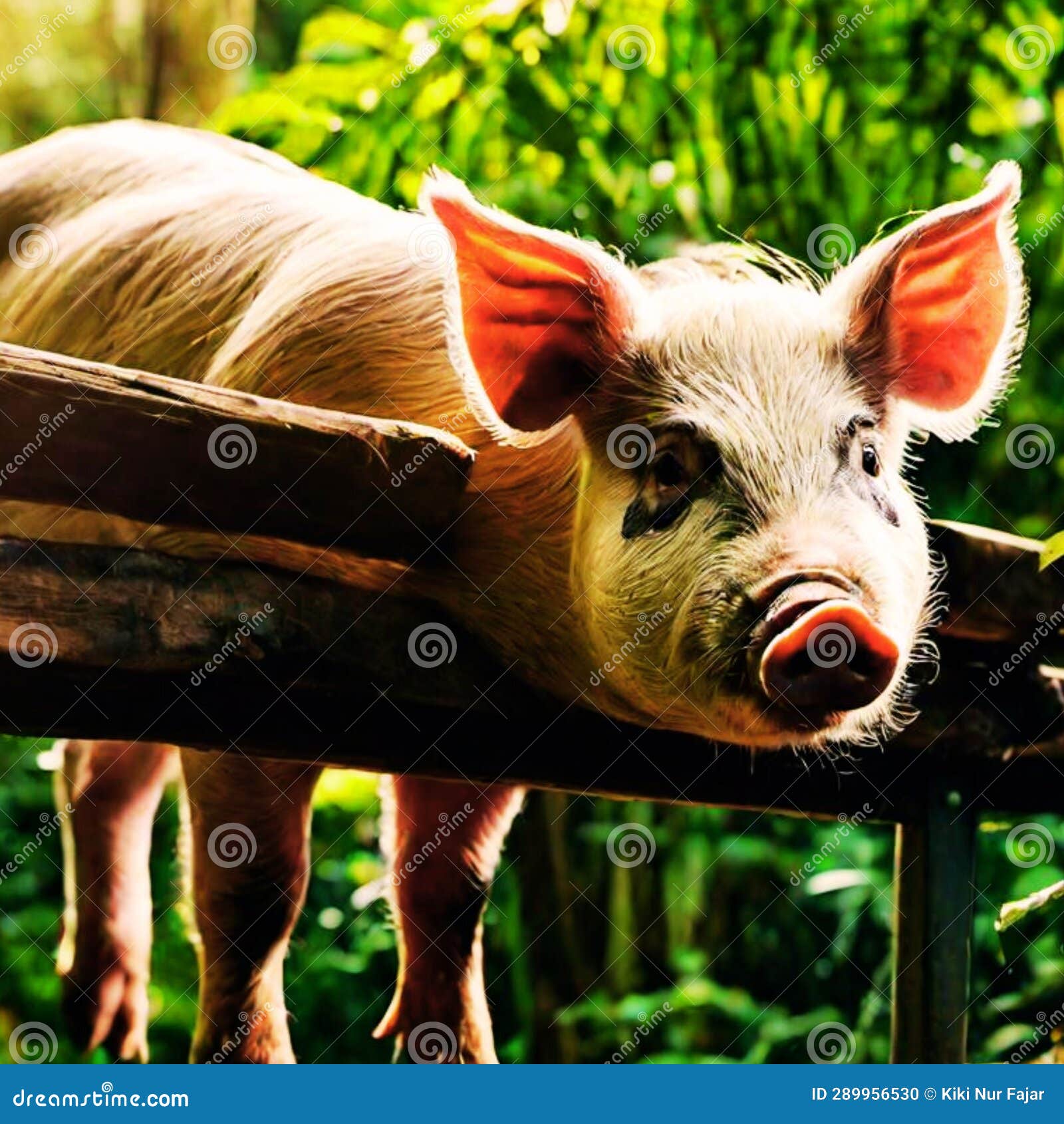 Pig Leaning Over the Railing of His Cot2 Stock Illustration ...