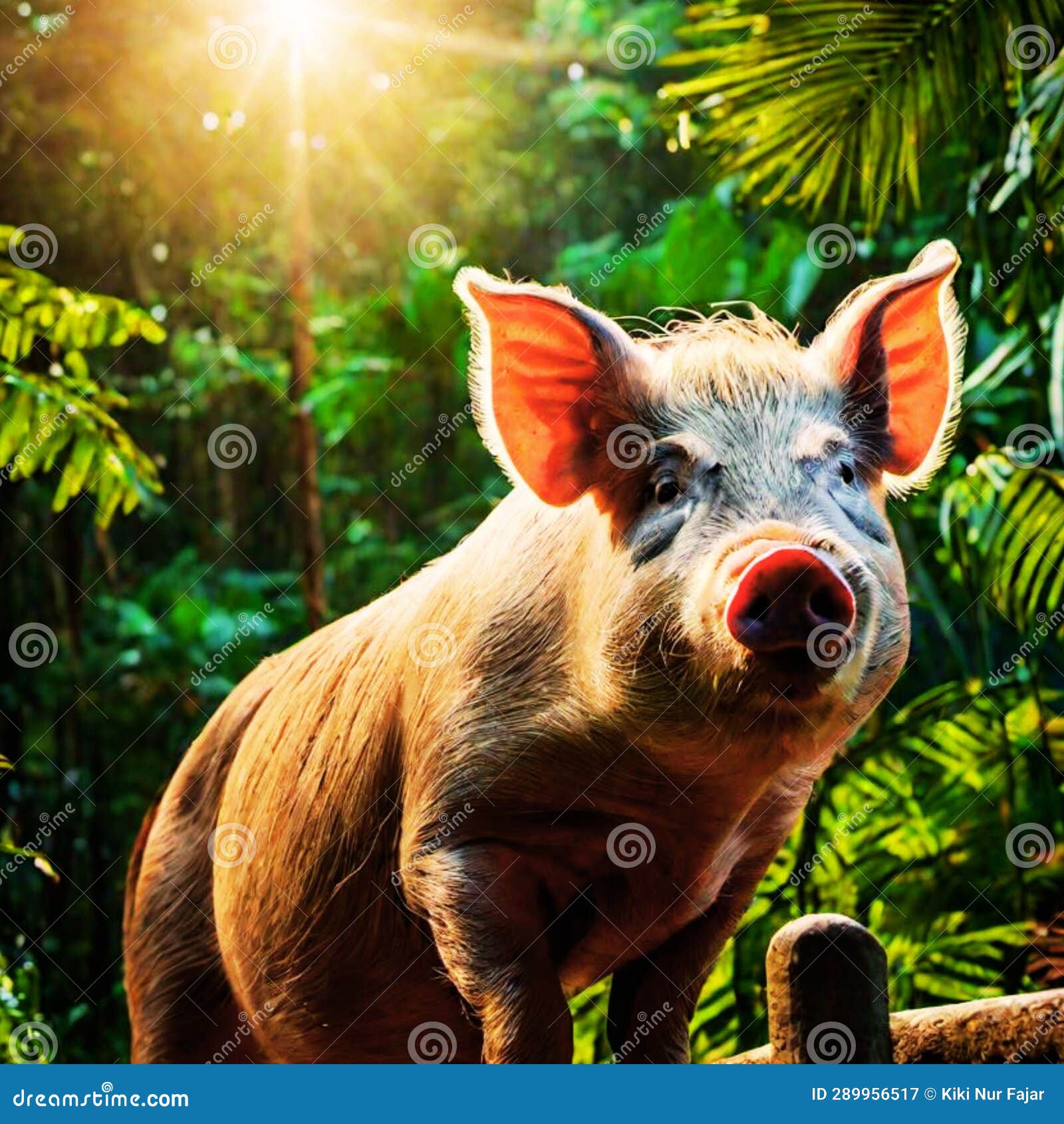 Pig Leaning Over the Railing of His Cot9 Stock Illustration ...