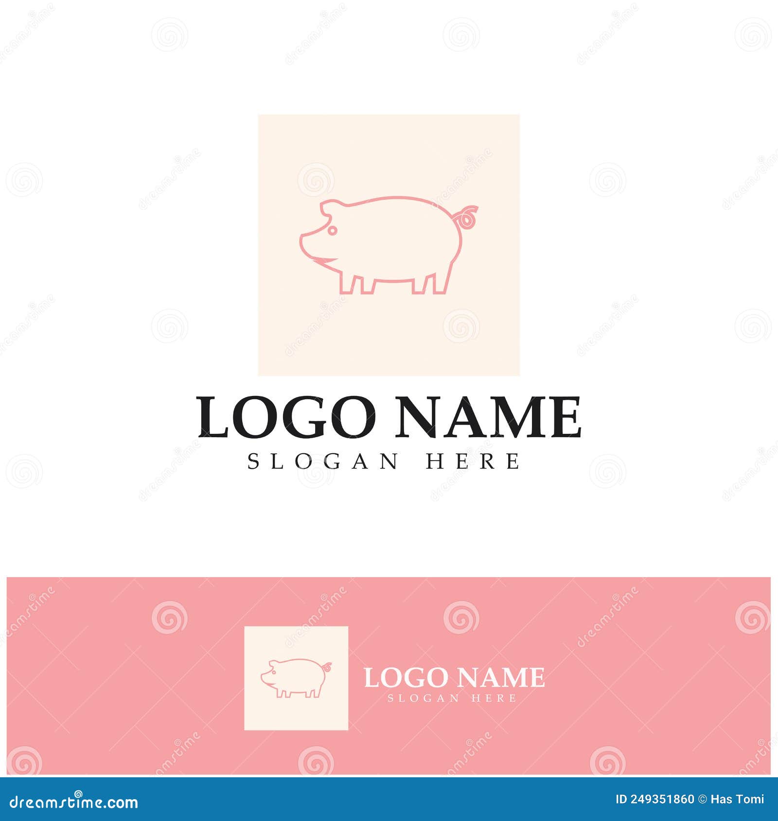 Pig Logo Design Icon Vector Stock Vector - Illustration of pork, animal ...