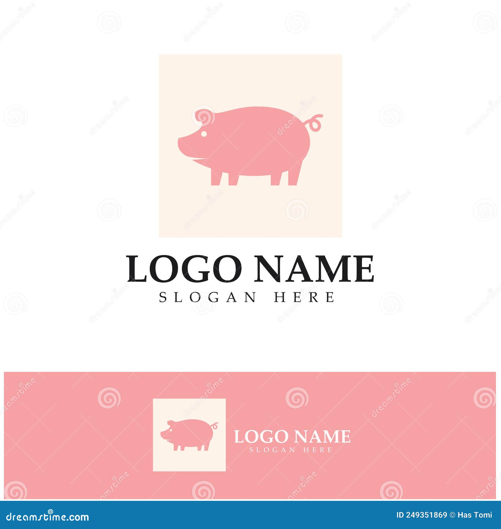 Pig Logo Design Icon Vector Stock Vector - Illustration of badge ...