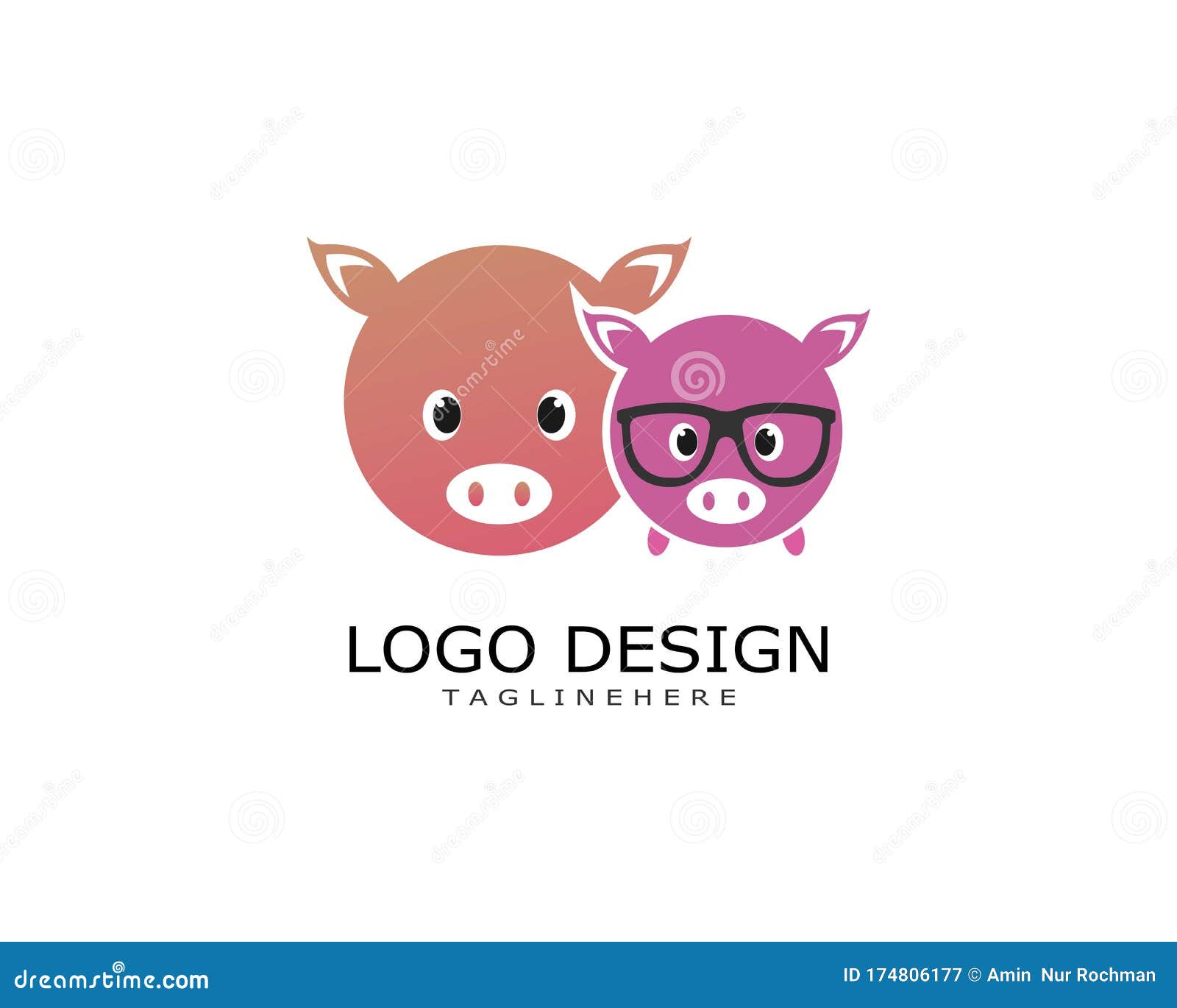 Pig logo vector stock illustration. Illustration of abstract - 174806177