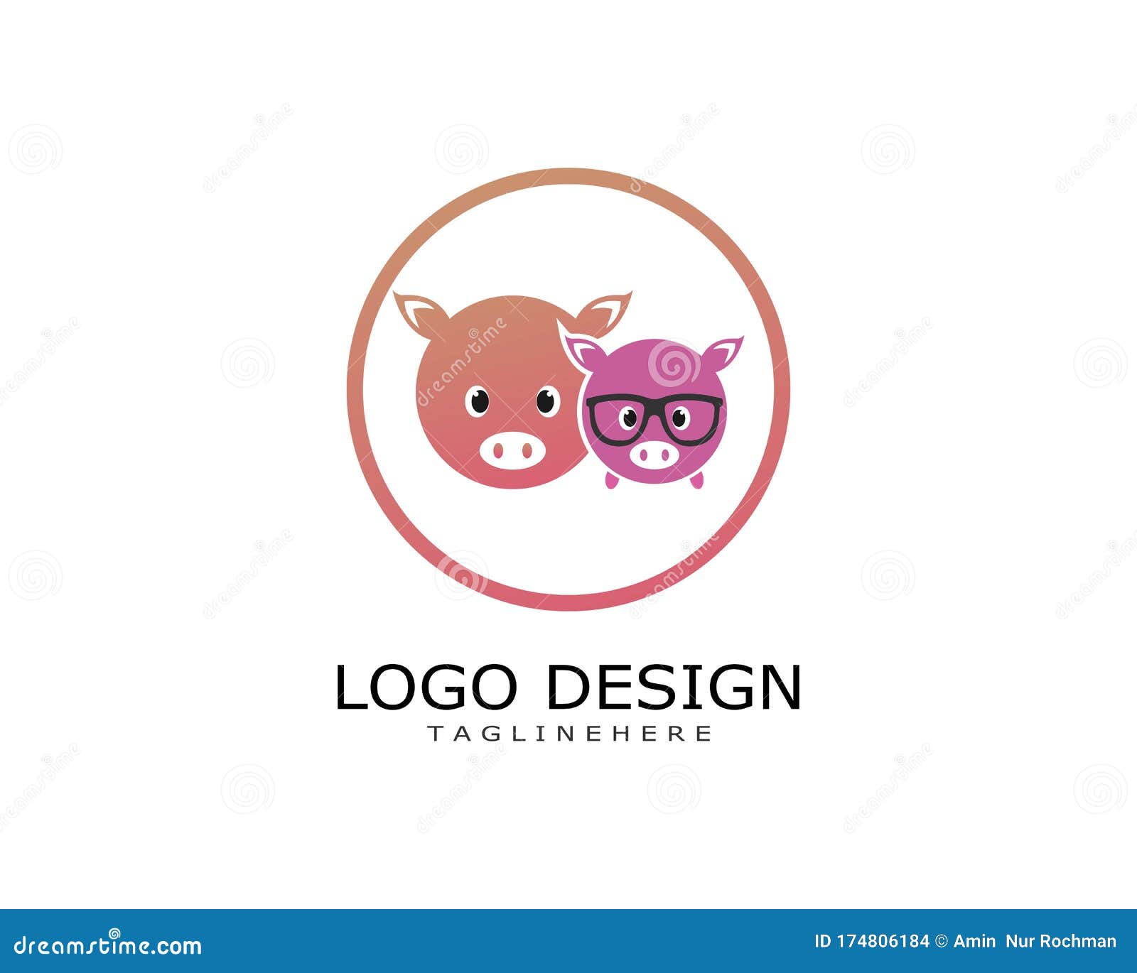 Pig logo vector stock vector. Illustration of farm, drawing - 174806184