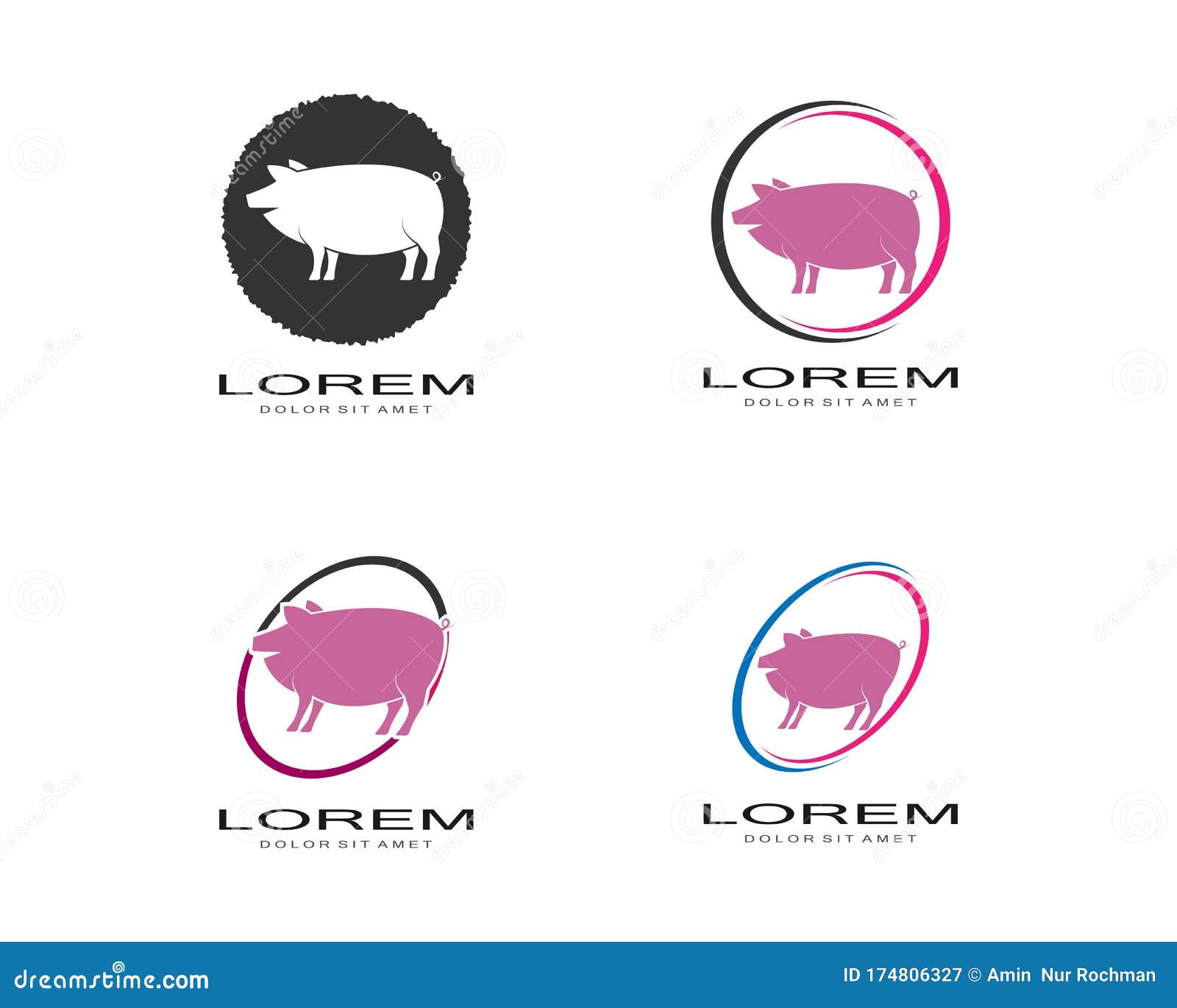 Pig logo vector stock illustration. Illustration of piggy - 174806327