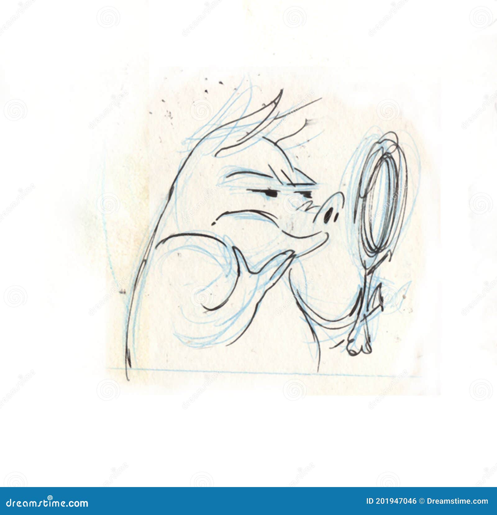 Pig Looking in the Mirror stock illustration. Illustration of pondering ...