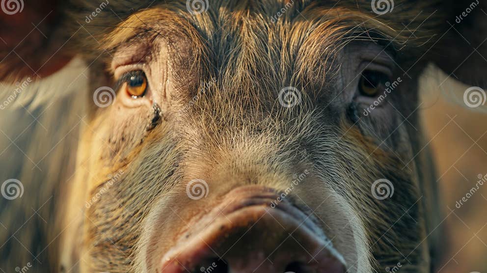 Pig Looks into the Frame Close-up Stock Image - Image of farm, portrait ...