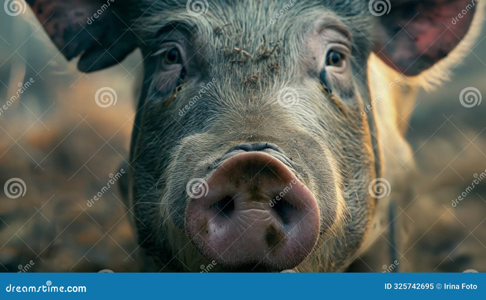 Pig Looks into the Frame Close-up Stock Image - Image of horizon ...