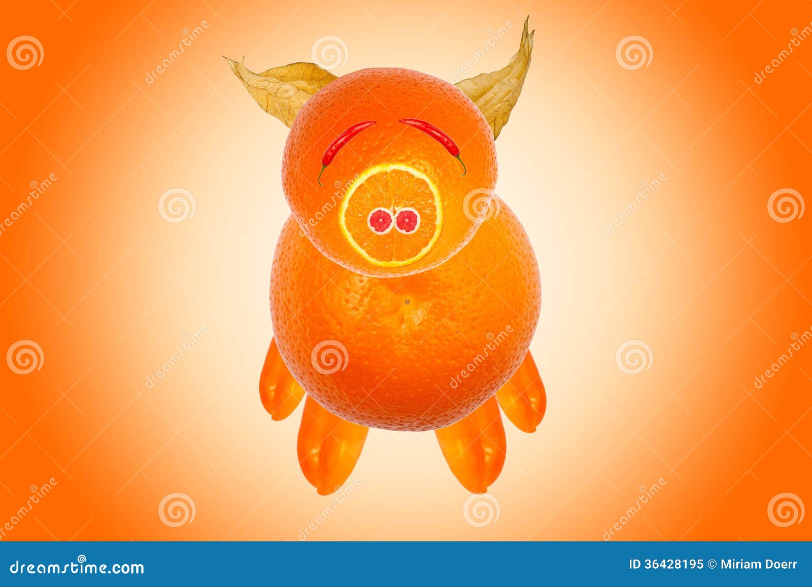 Pig, Made from Fruits and Vegetables Stock Illustration - Illustration ...