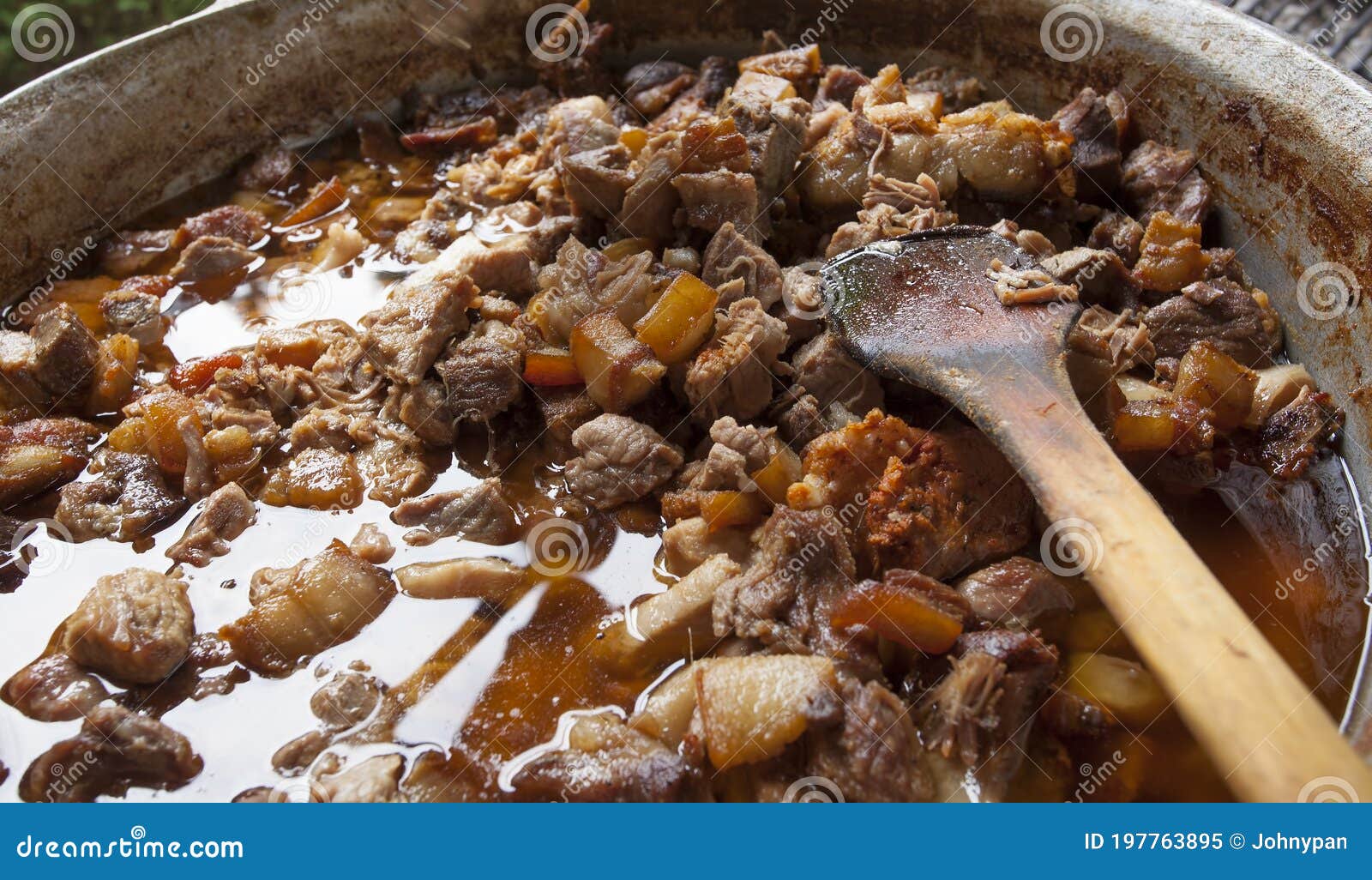 Pig meat baked and roasted stock image. Image of roasted - 197763895