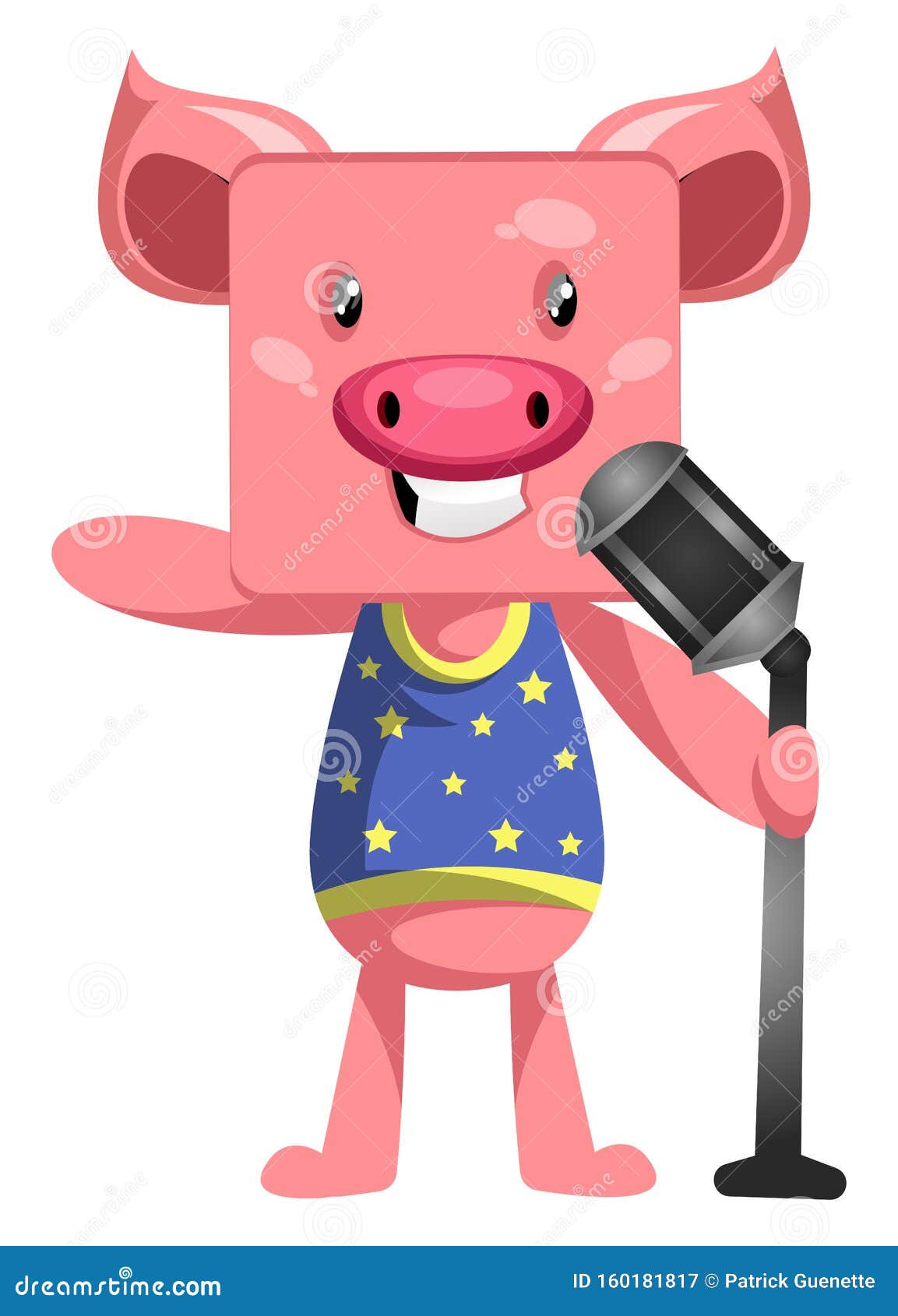 Pig with Microphone, Illustration, Vector Stock Vector - Illustration ...