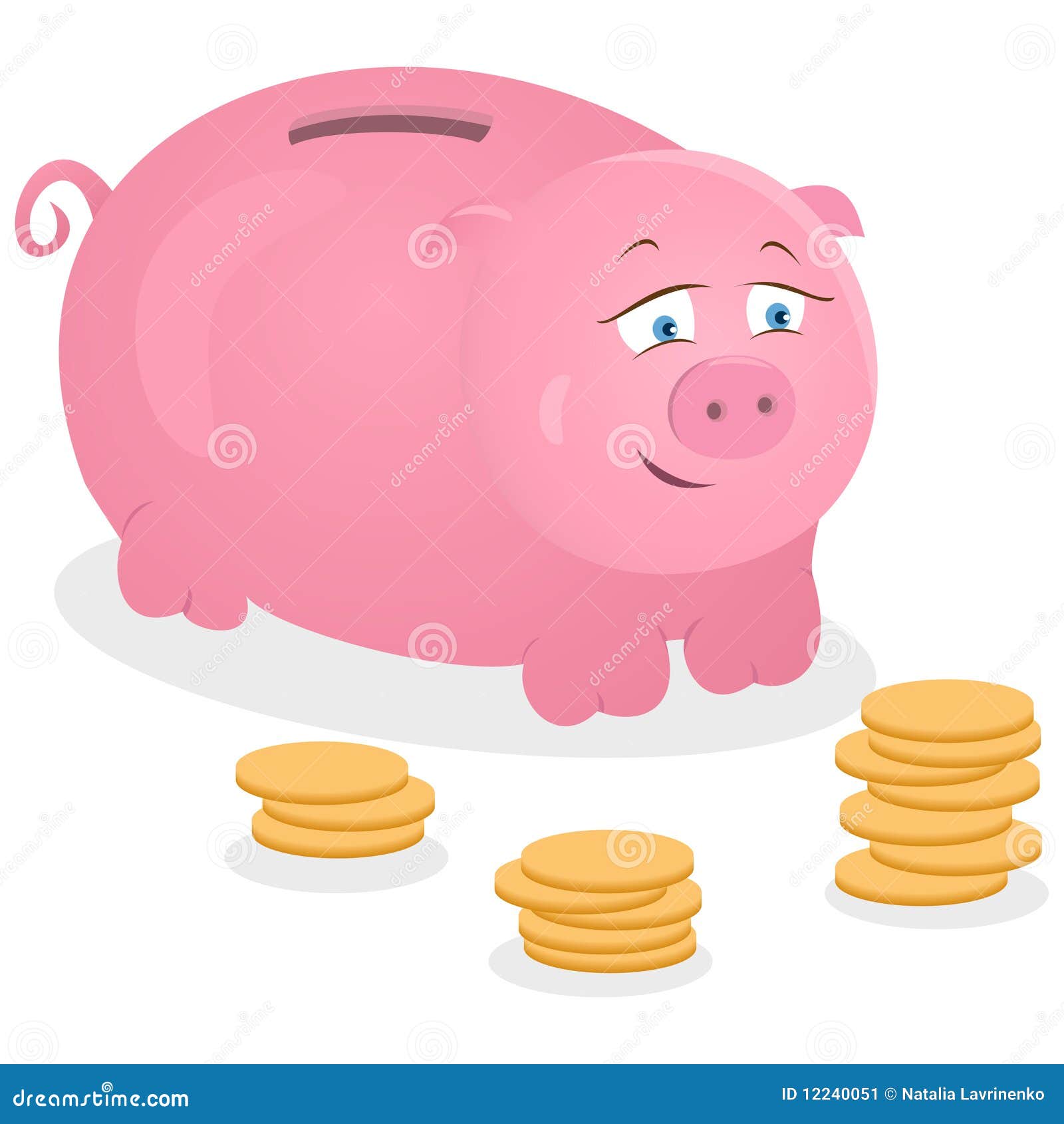 Pig and money stock vector. Illustration of symbol, saving - 12240051