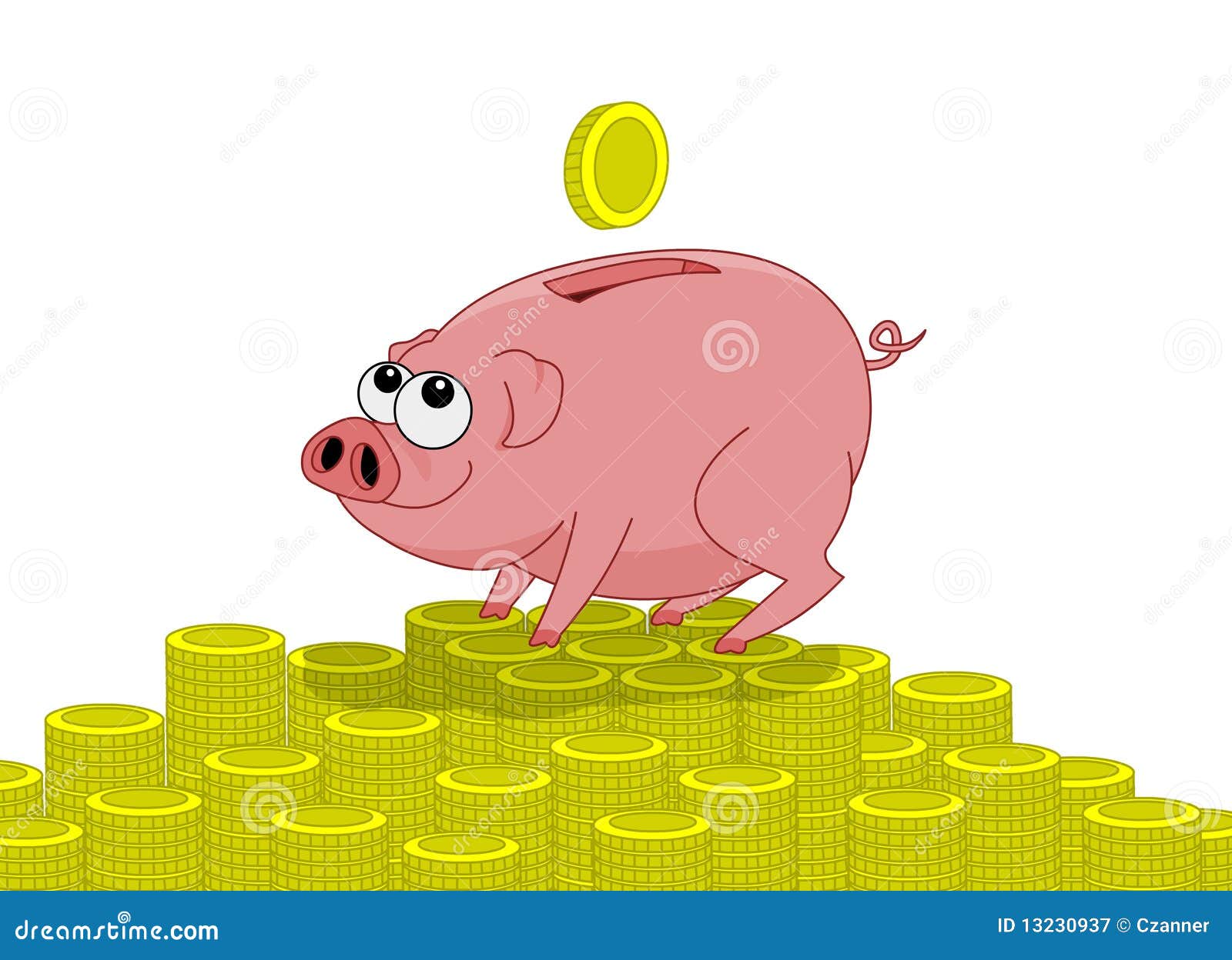 Pig money box stock illustration. Illustration of cash - 13230937