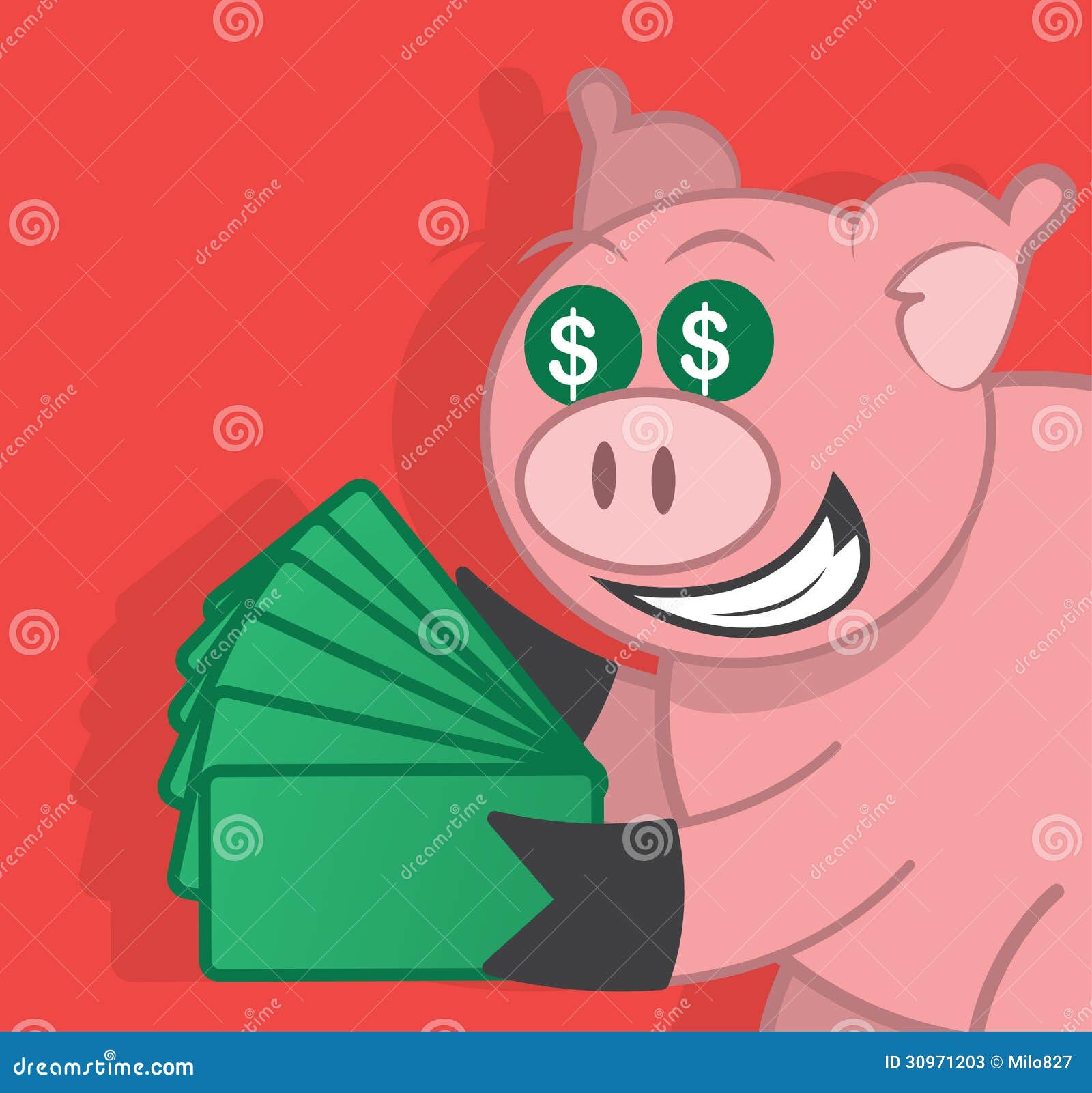 Pig Money stock vector. Illustration of savings, save - 30971203