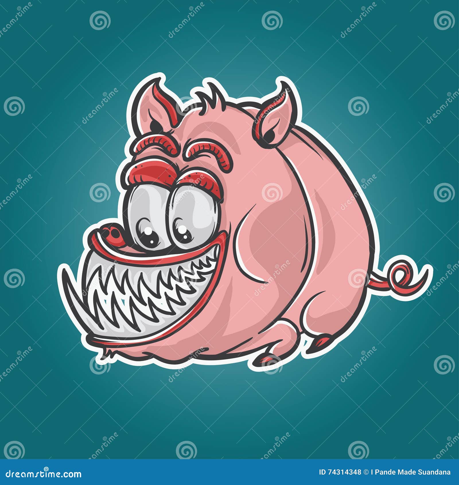 Pig monster character stock vector. Illustration of animals - 74314348