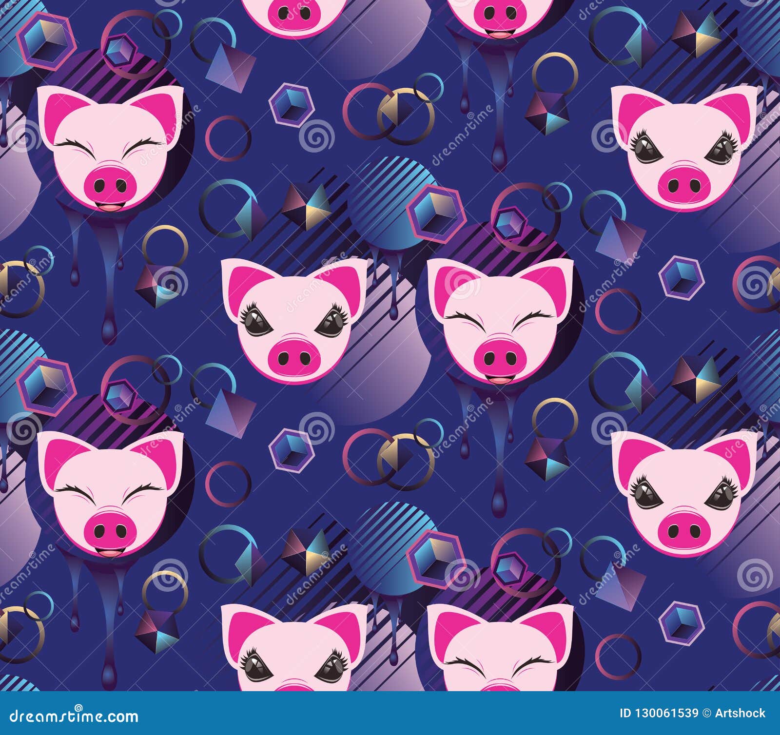 Pig pattern design stock vector. Illustration of graphic - 130061539