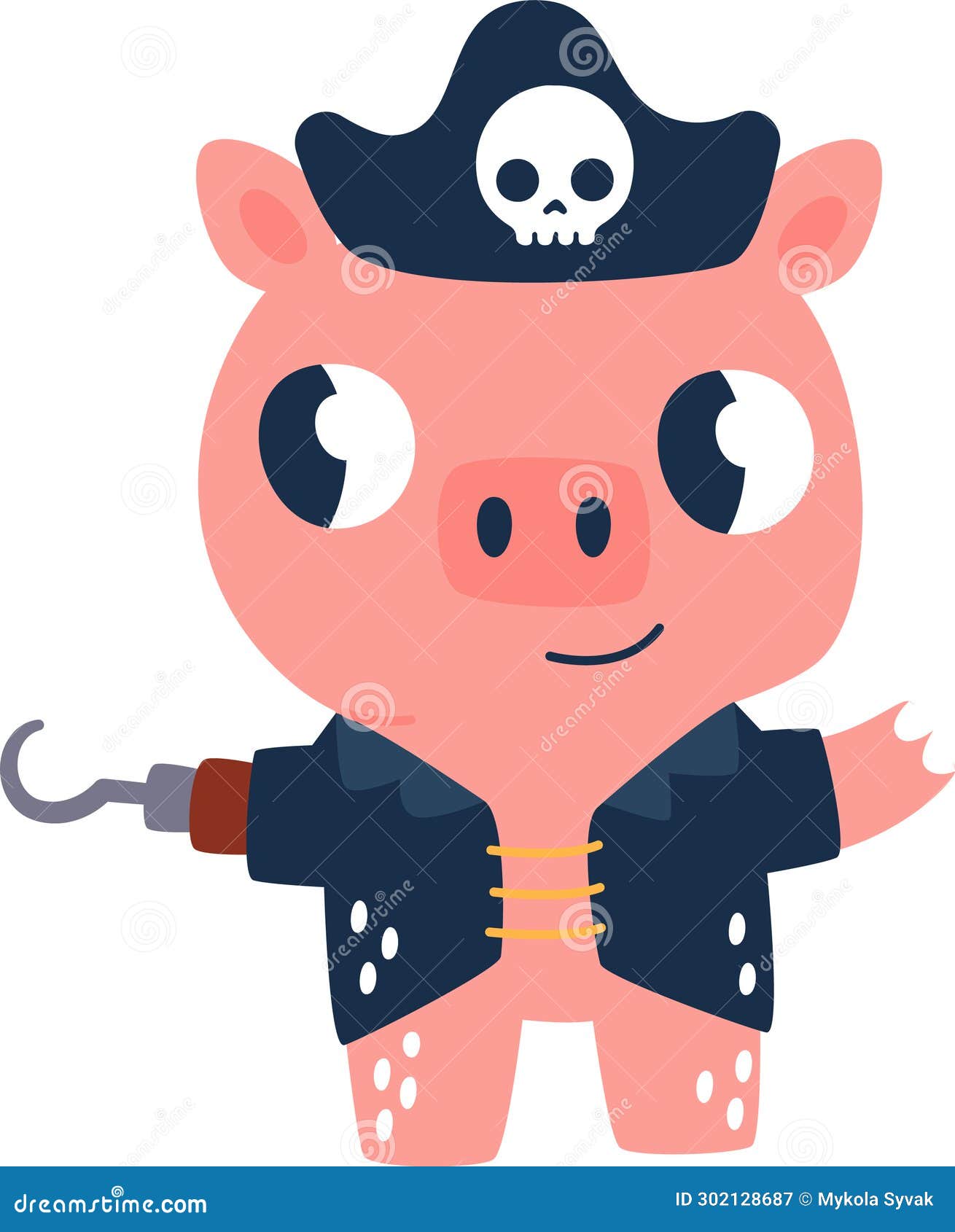 Pig Pirate Character stock vector. Illustration of design - 302128687