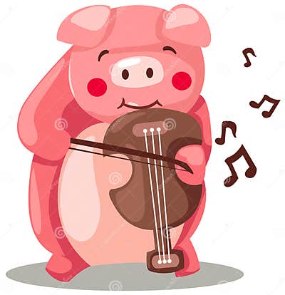 Pig playing violin stock vector. Illustration of artwork - 20544300