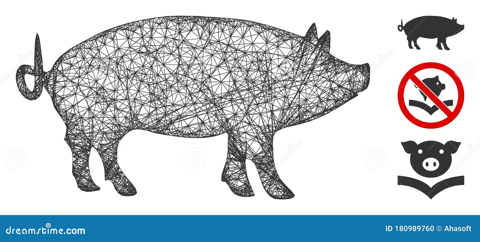 Pig Polygonal Web Vector Mesh Illustration Stock Vector - Illustration ...